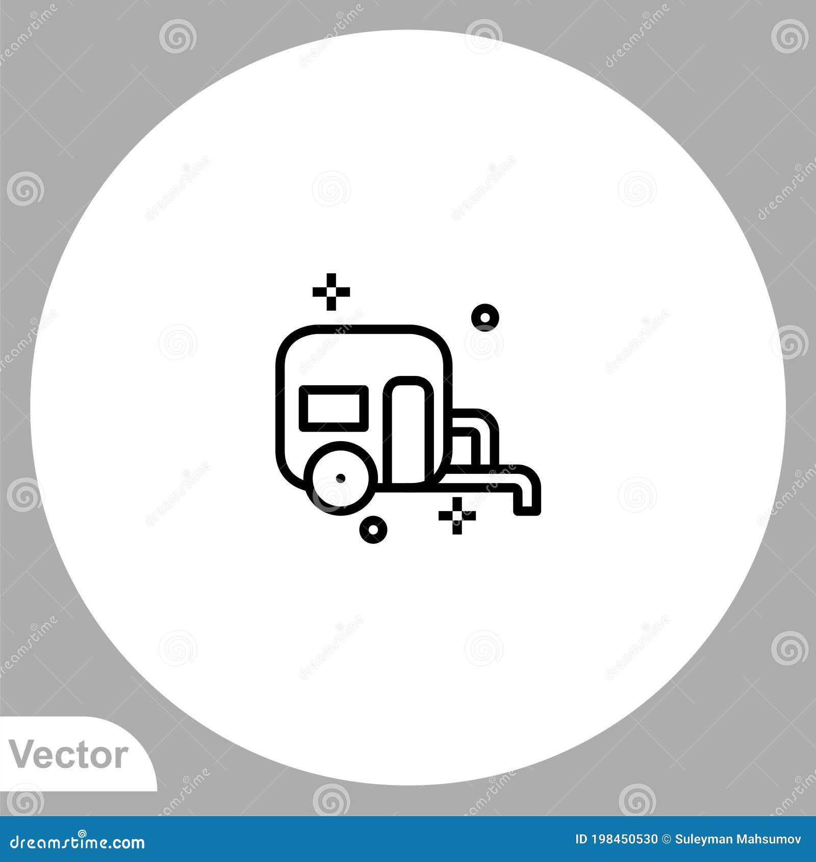 Caravan Vector Icon Sign Symbol Stock Vector - Illustration of home ...