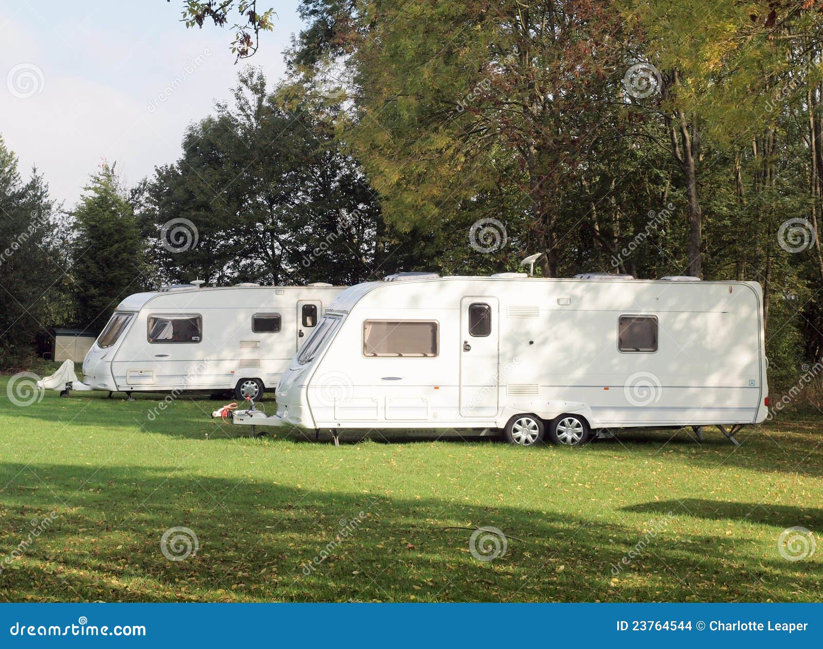 Caravans on camp site stock photo. Image of nature, leisure - 23764544