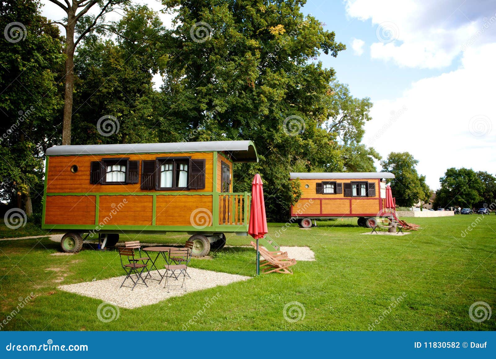 Caravans on a field stock photo. Image of home, outdoor - 11830582
