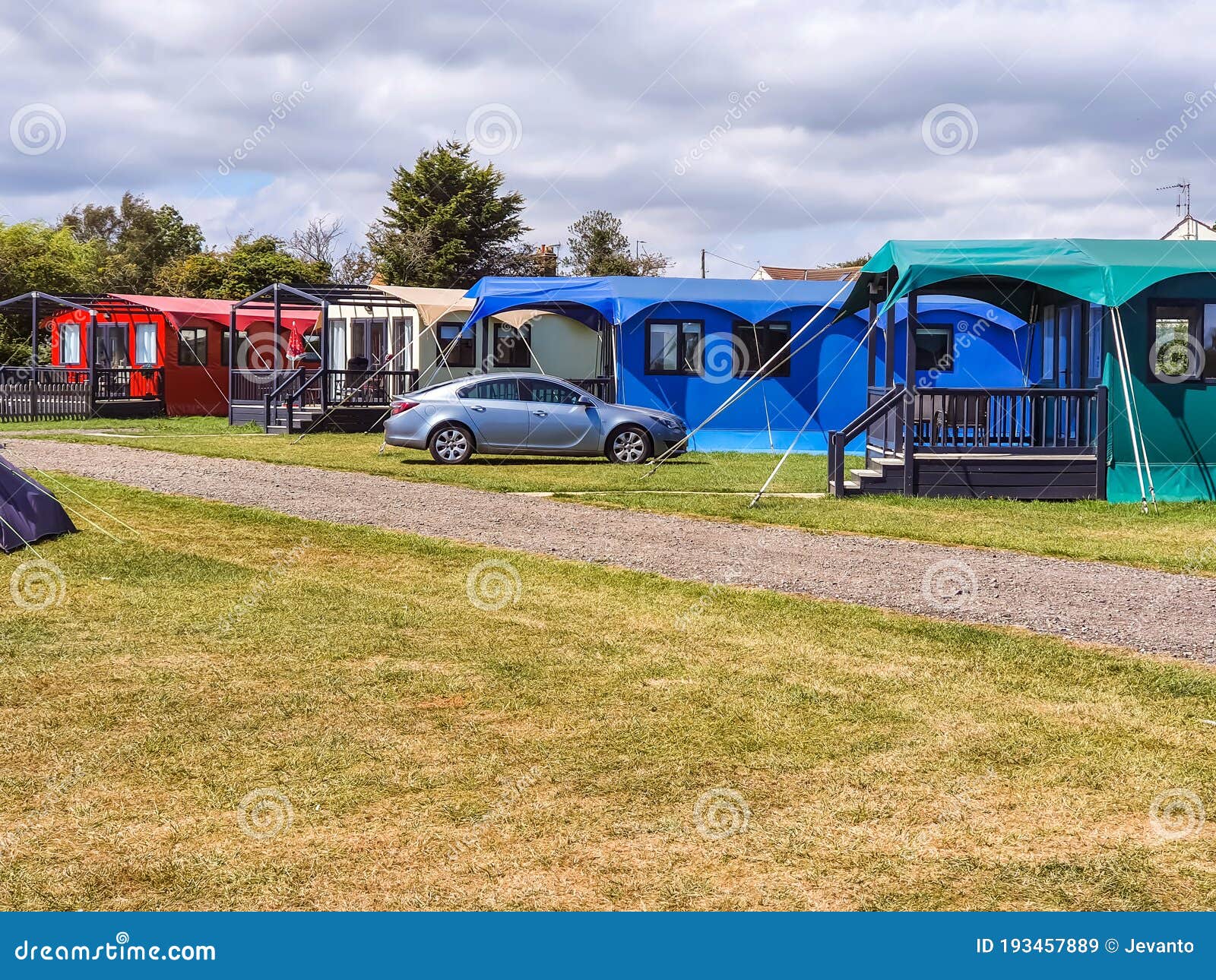 Caravans Row on Typical British Summer Holiday Park Stock Image - Image ...