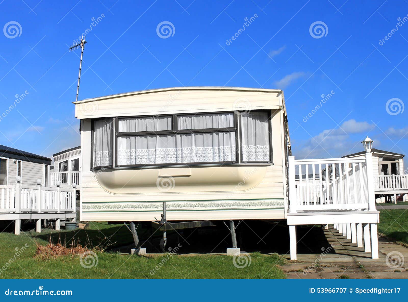 Caravans on a Trailer Park in England Stock Image - Image of structures ...