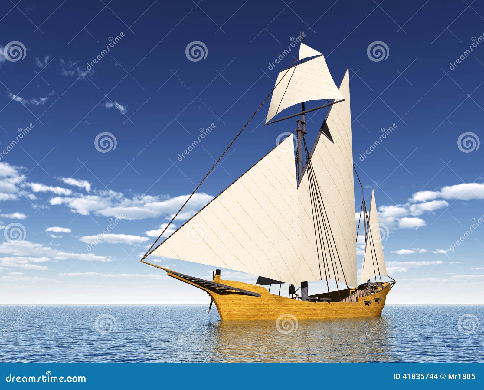 Caravel stock abbildung. Illustration von karavelle, horizont - 41835744