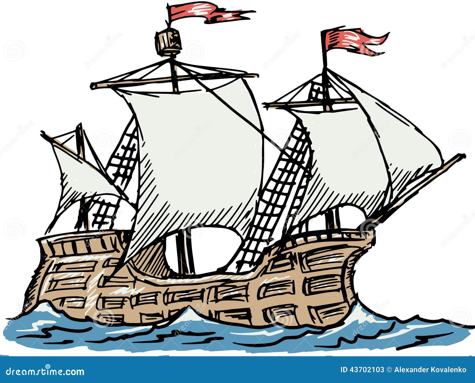 Caravel Stock Vector - Image: 43702103