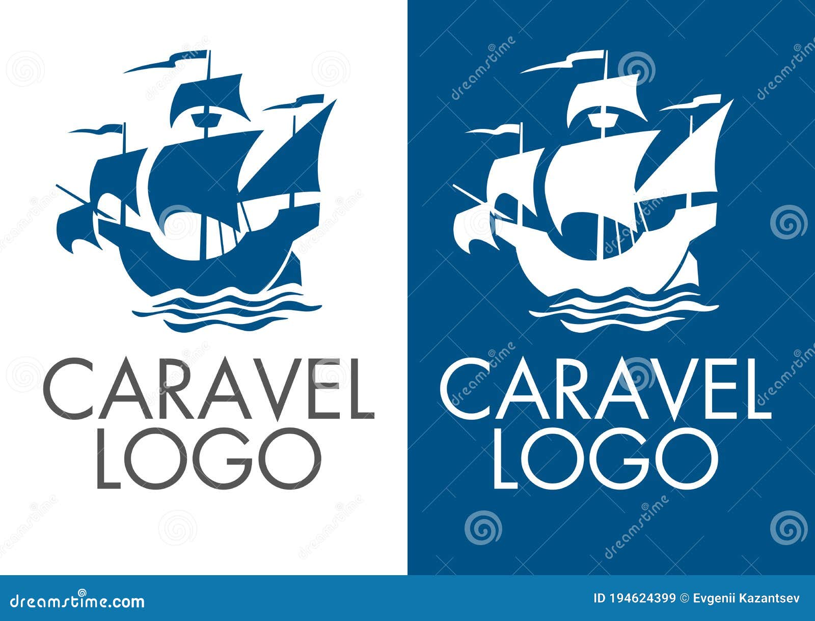 Caravel Logo. Silhouette of an Old Sailing Ship Stock Vector ...