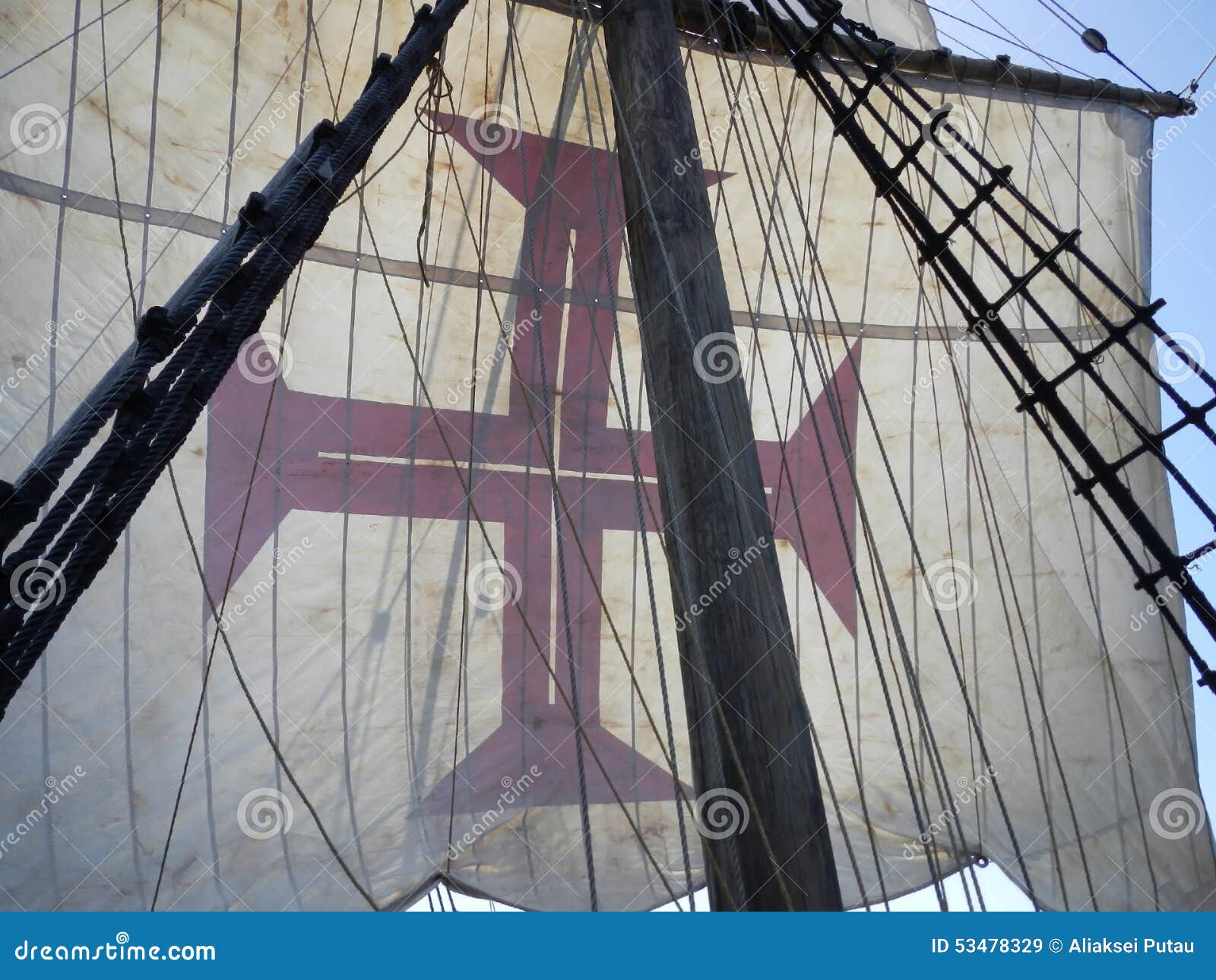 Caravel sail stock image. Image of columbus, cross, seaman - 53478329