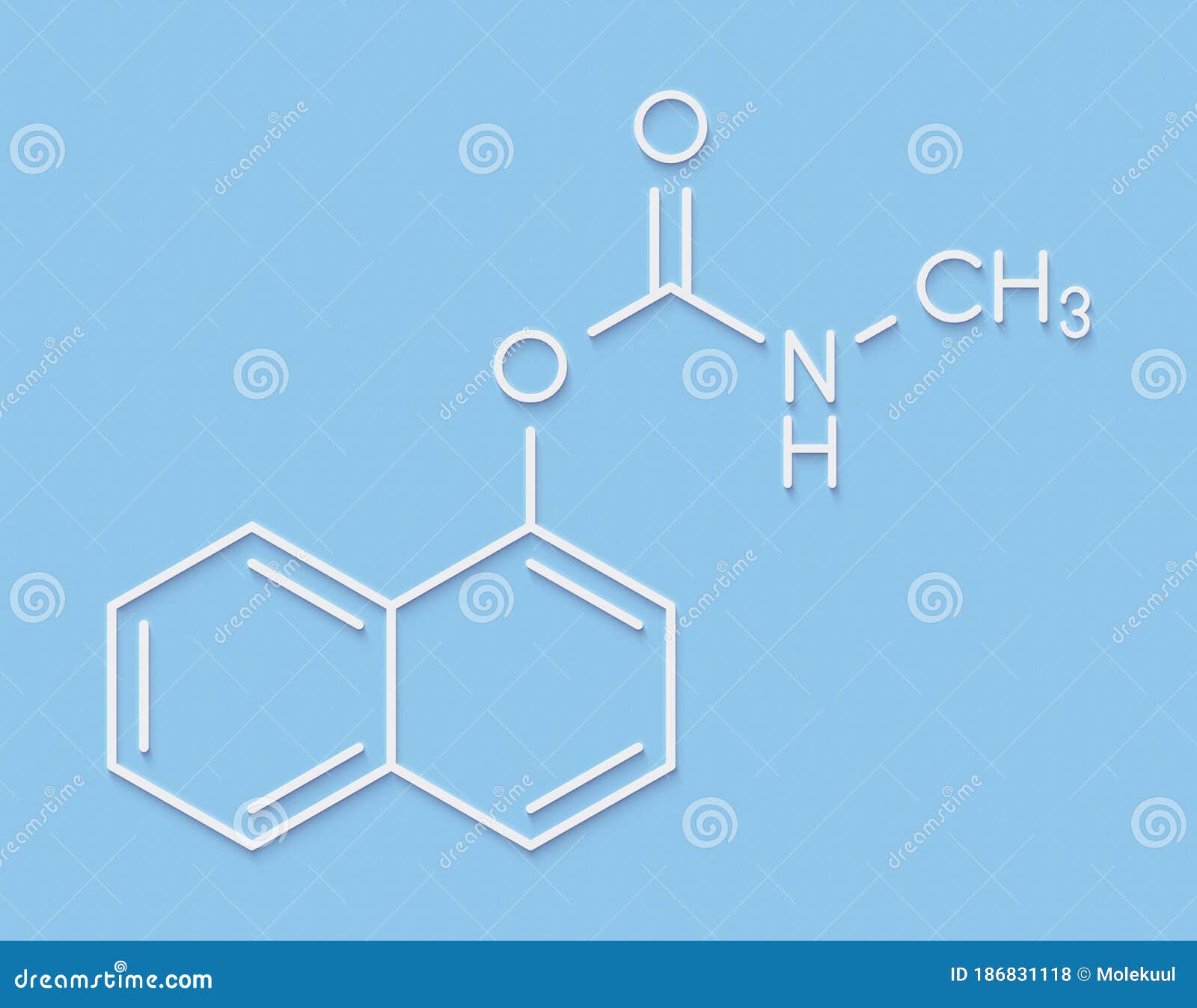 Carbaryl Carbaril Insecticide Molecule Carbamate Class. Skeletal ...