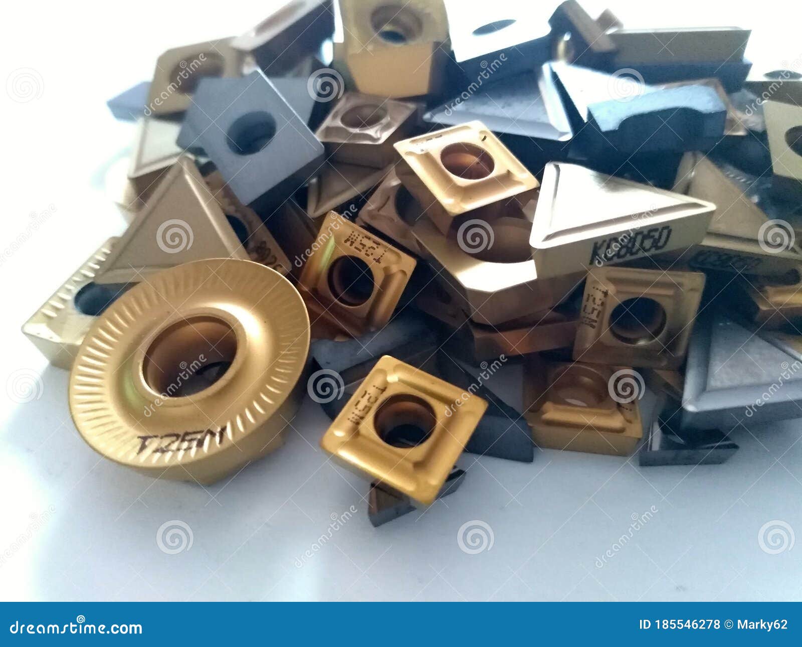 Carbide cutting inserts stock photo. Image of metallic - 185546278