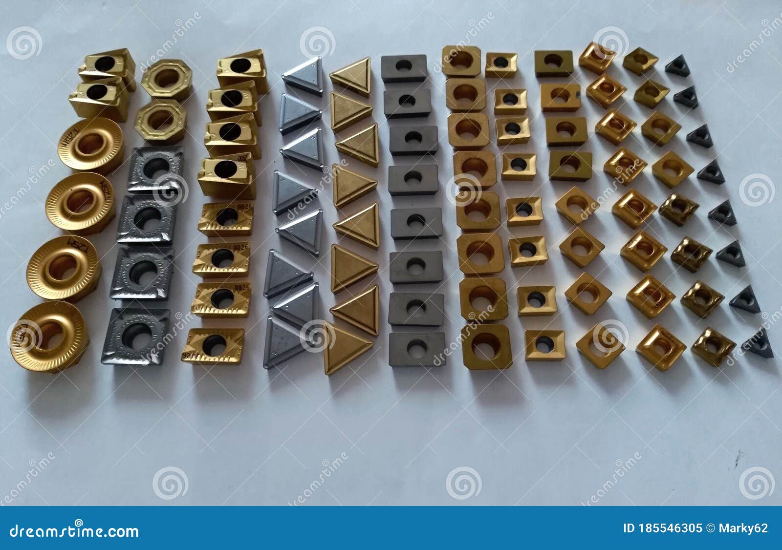 Carbide cutting inserts stock image. Image of miller - 185546305