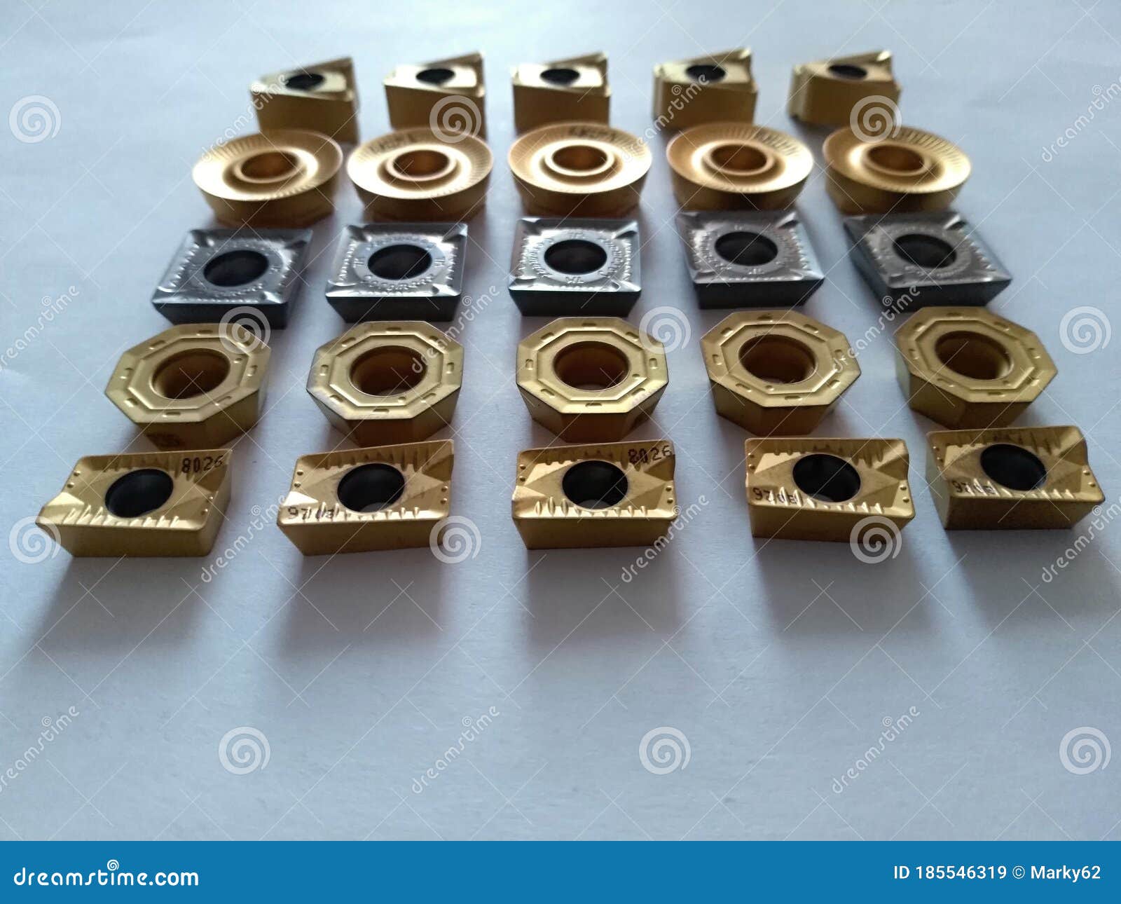 Carbide cutting inserts stock image. Image of metal - 185546319