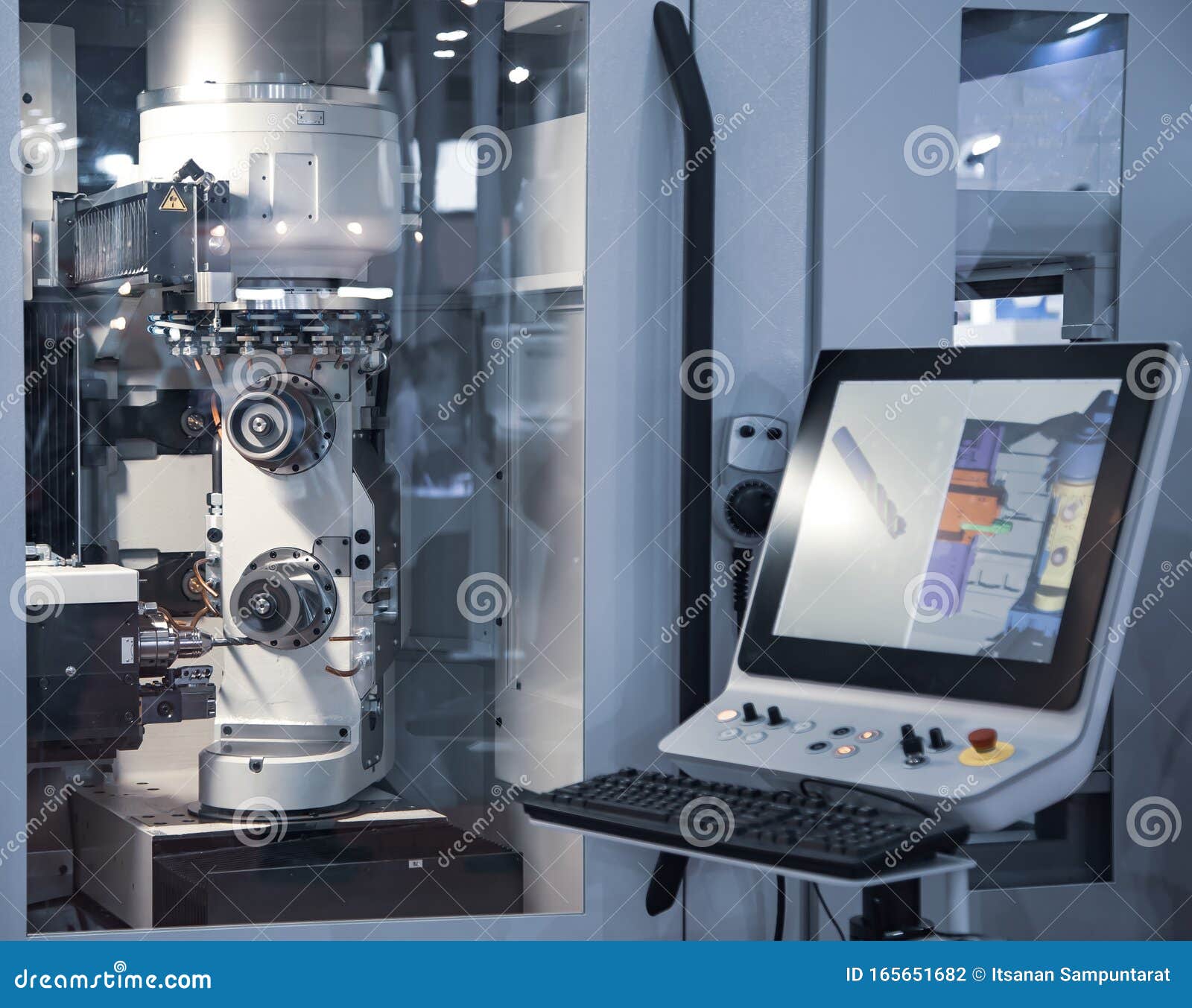 Carbide grinding machine stock photo. Image of control - 165651682