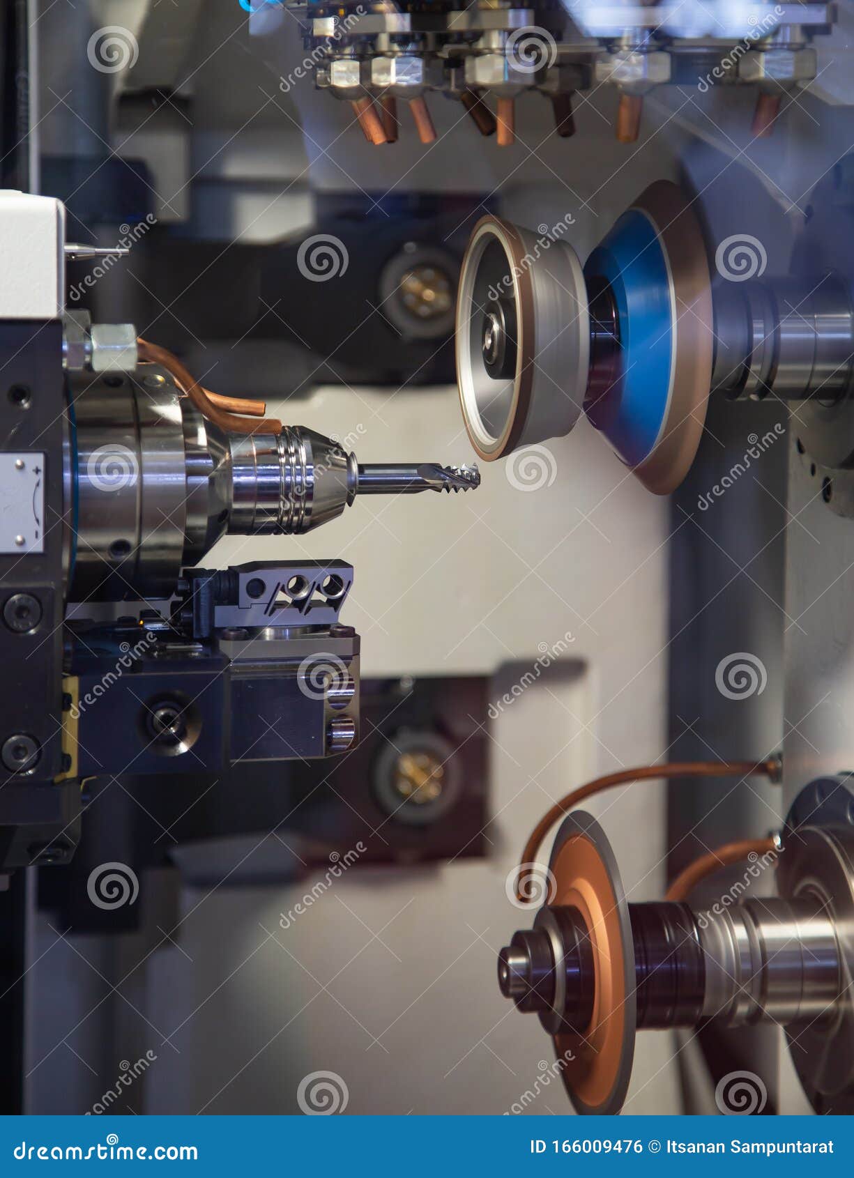 Carbide grinding machine stock photo. Image of operating - 166009476