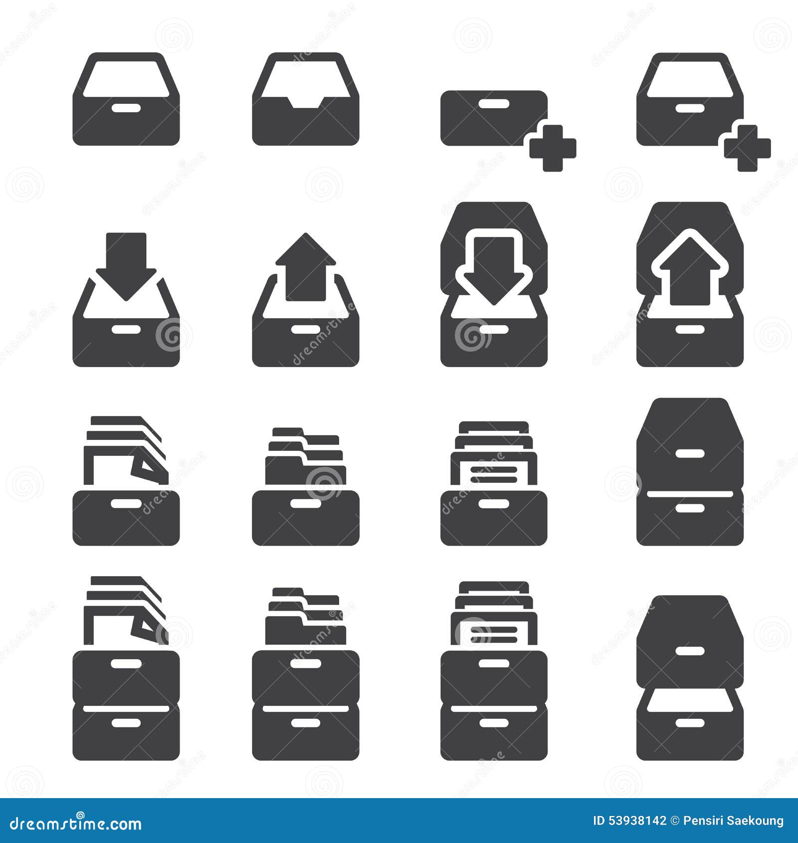 Carbinet icon set stock vector. Illustration of drawer - 53938142