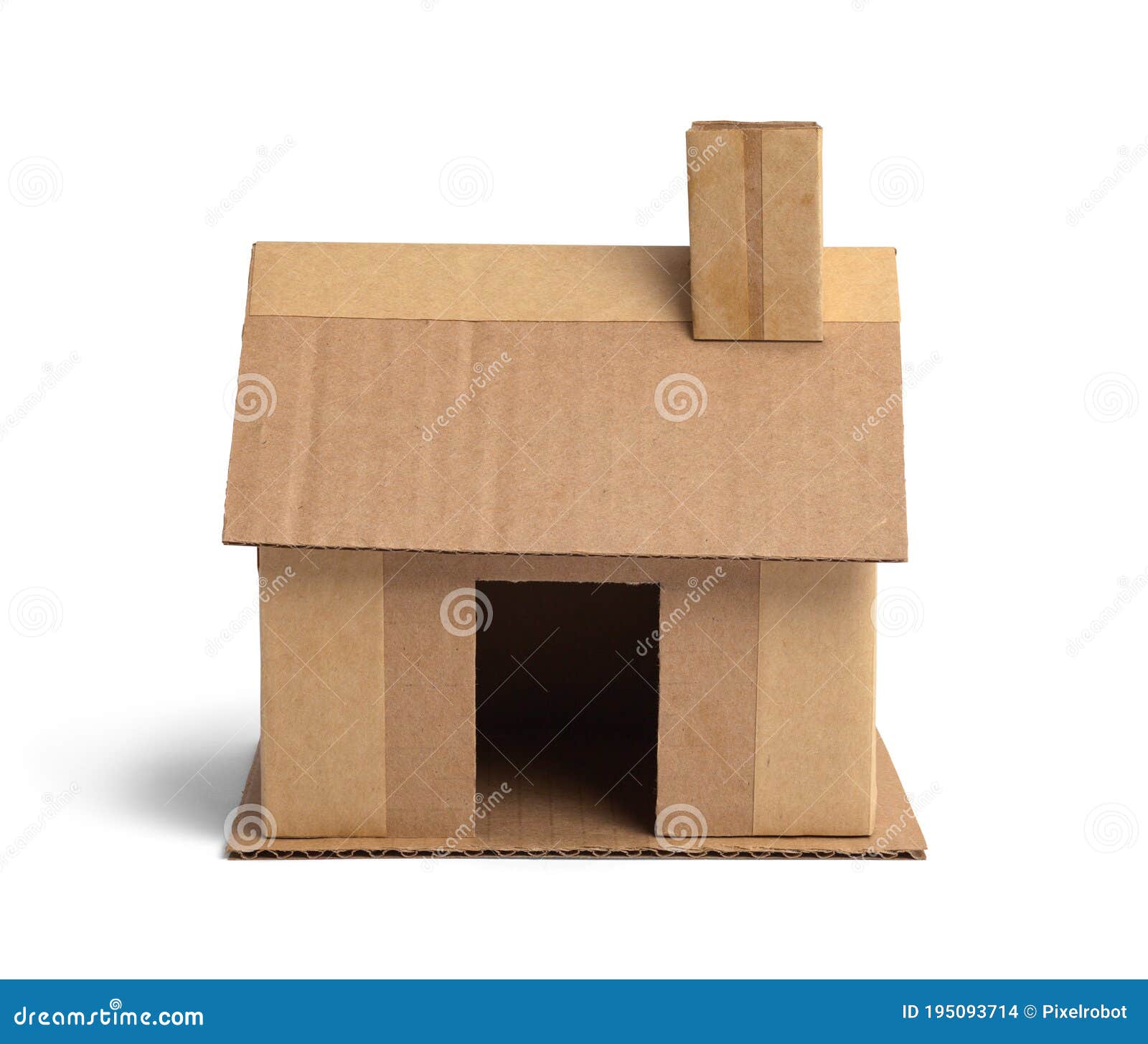 Carboard House Front stock photo. Image of poverty, white - 195093714