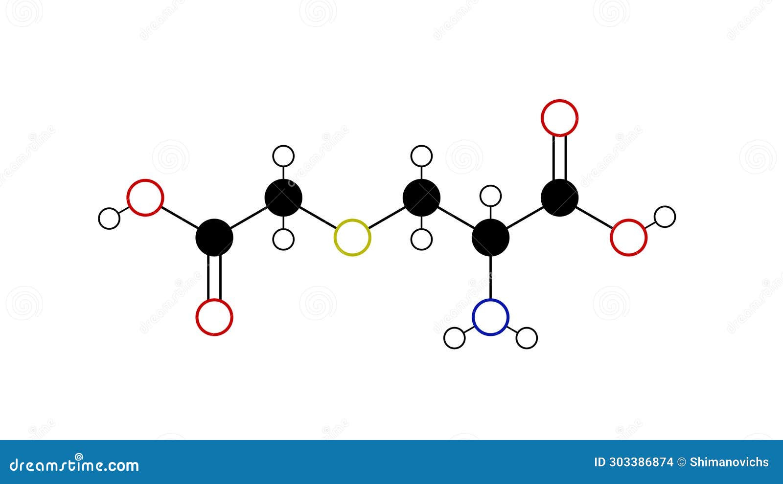 Carbocisteine Molecule Structural Chemical Formula Ball And Stick Model Isolated Image