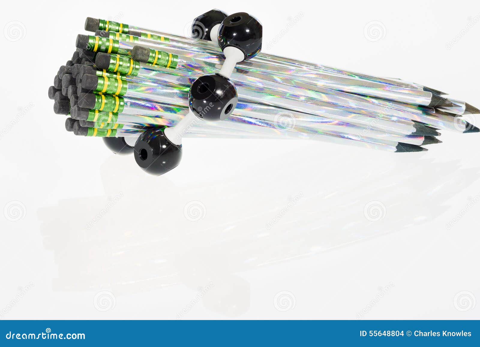 Carbon Atom Model and Pencils Stock Photo - Image of molecule ...