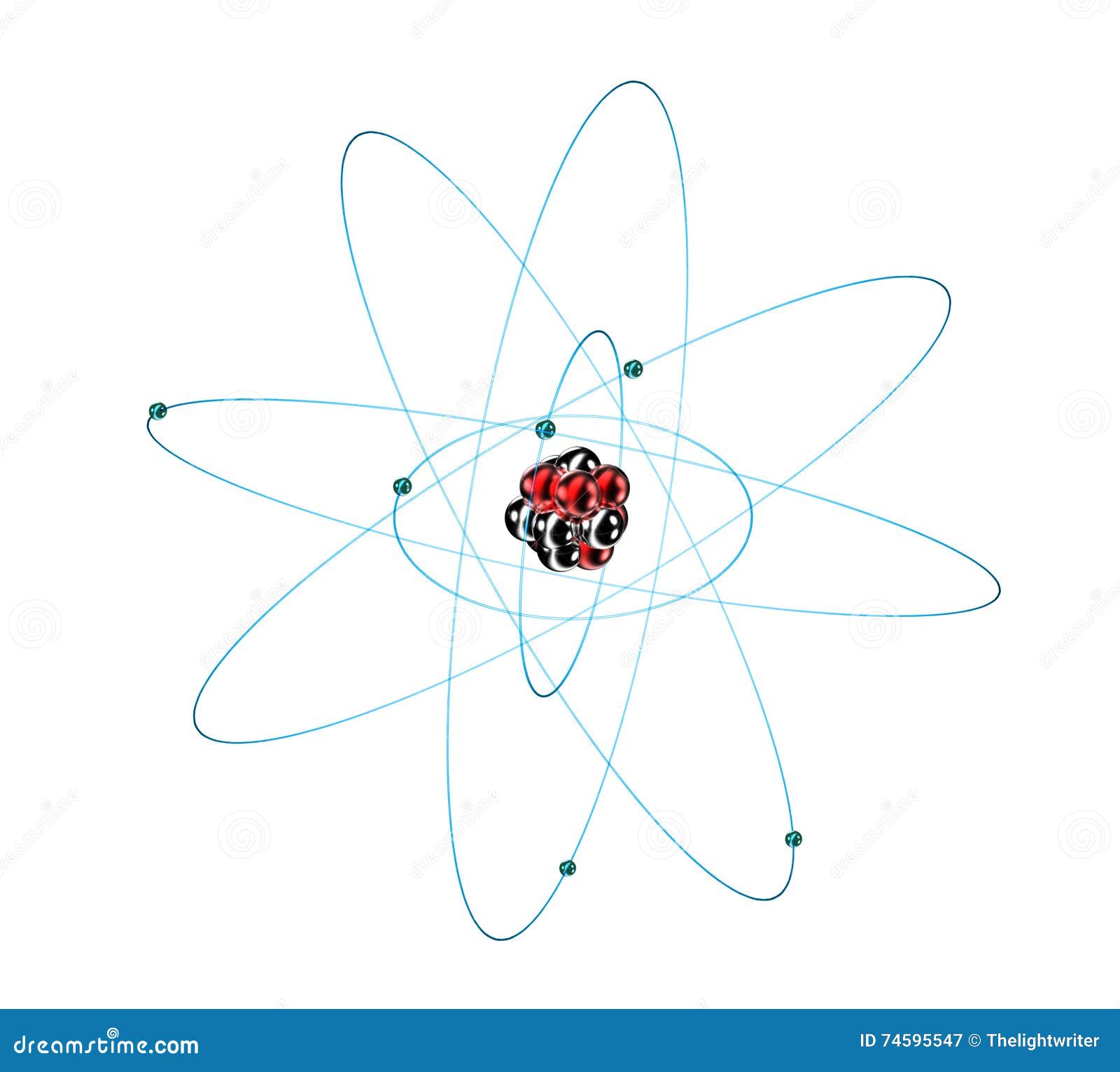 Carbon atom on white stock image. Image of white, physics - 74595547