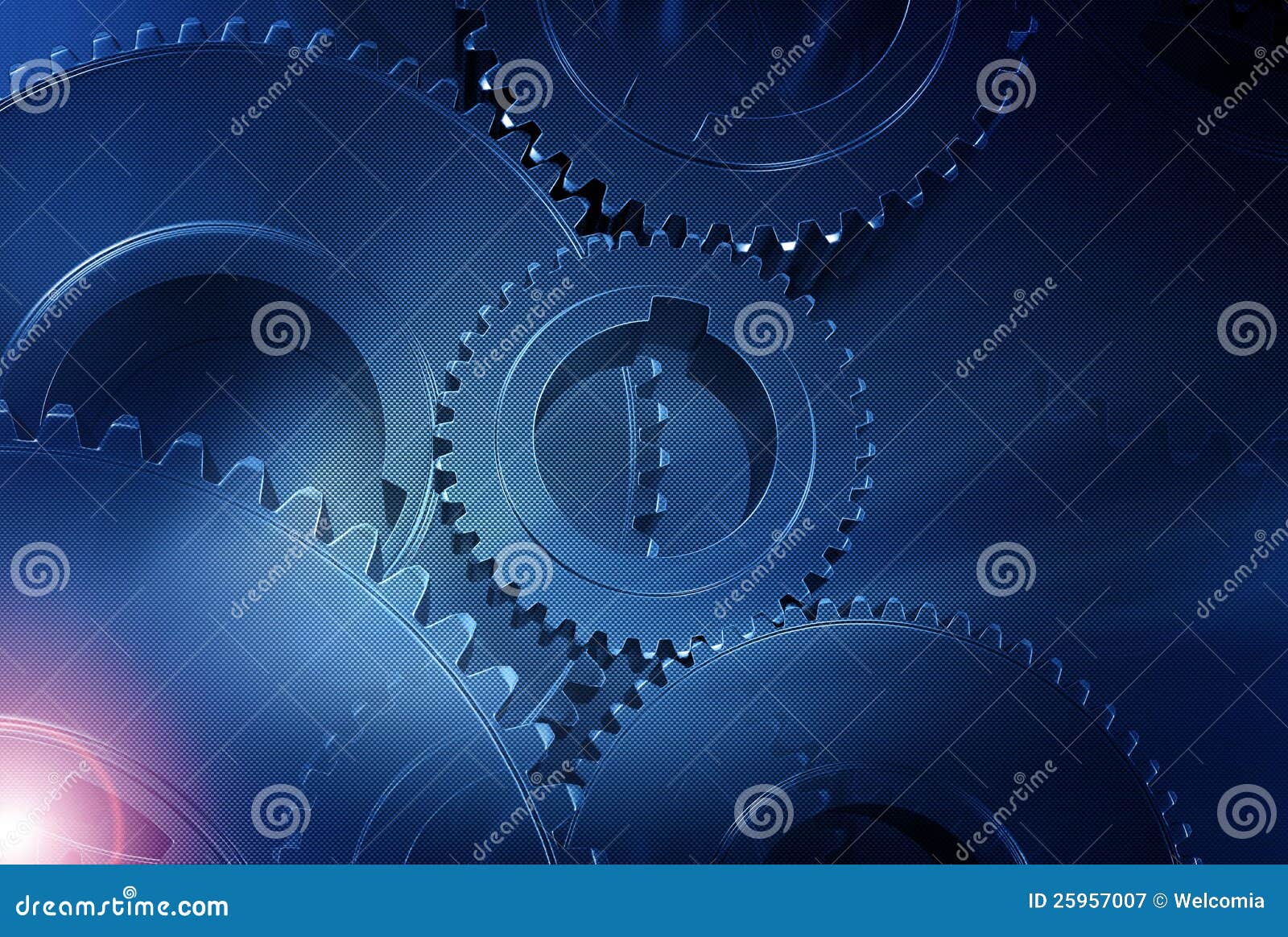 Blue Gear Rotating Smoothly, Representing A Complex Mechanism ...