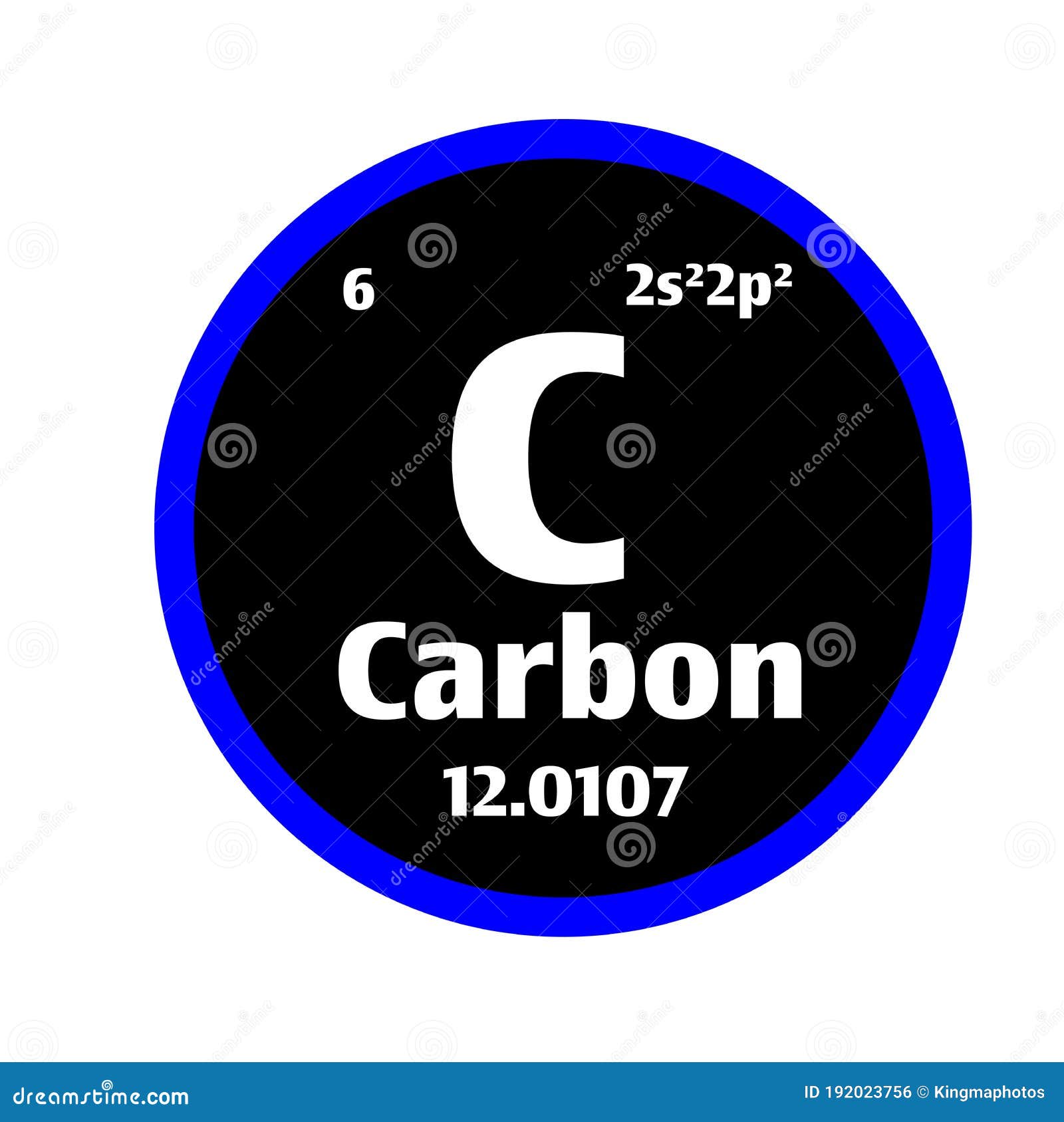 Carbon C Button on Black and White Circle Button Background with Blue ...