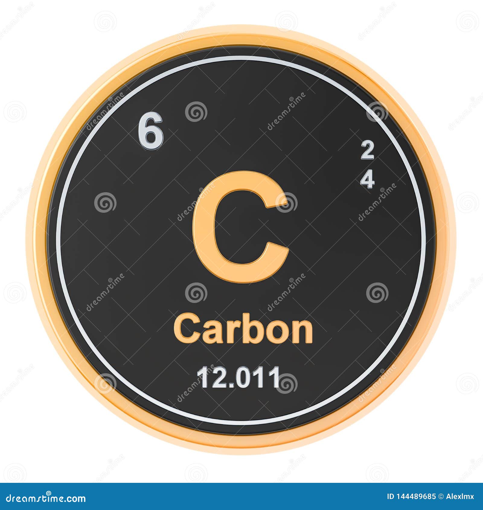 Carbon C Chemical Element. 3D Rendering Stock Illustration ...