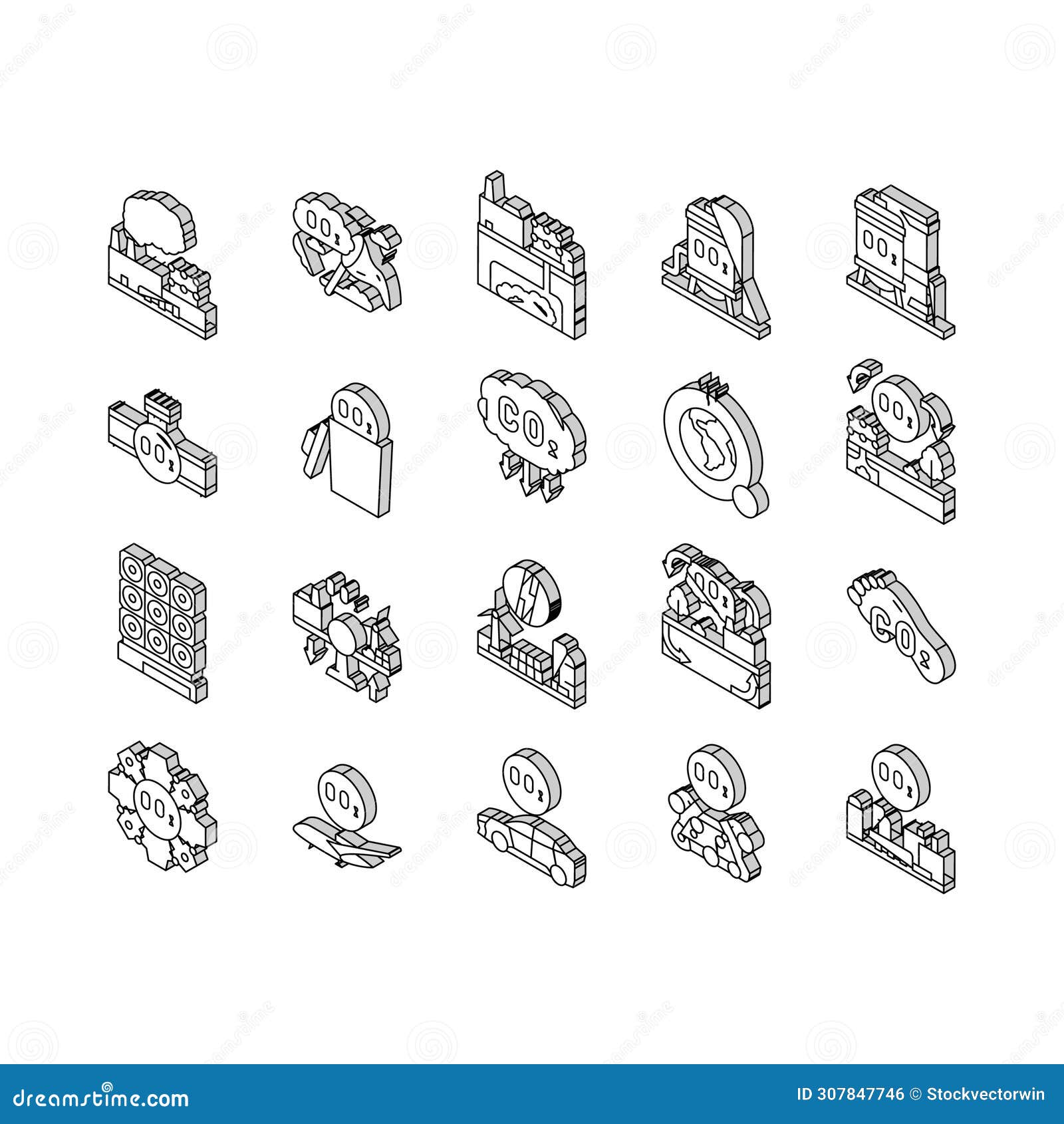 Carbon Capture Co2 Storage Isometric Icons Set Vector Stock Vector ... Carbon Capture Co2 Storage Isometric Icons Set Vector Stock Vector ...