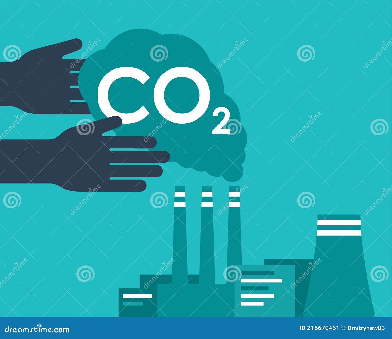 Carbon Capture And CO2 Dioxide Storage Underground Outline Collection ...