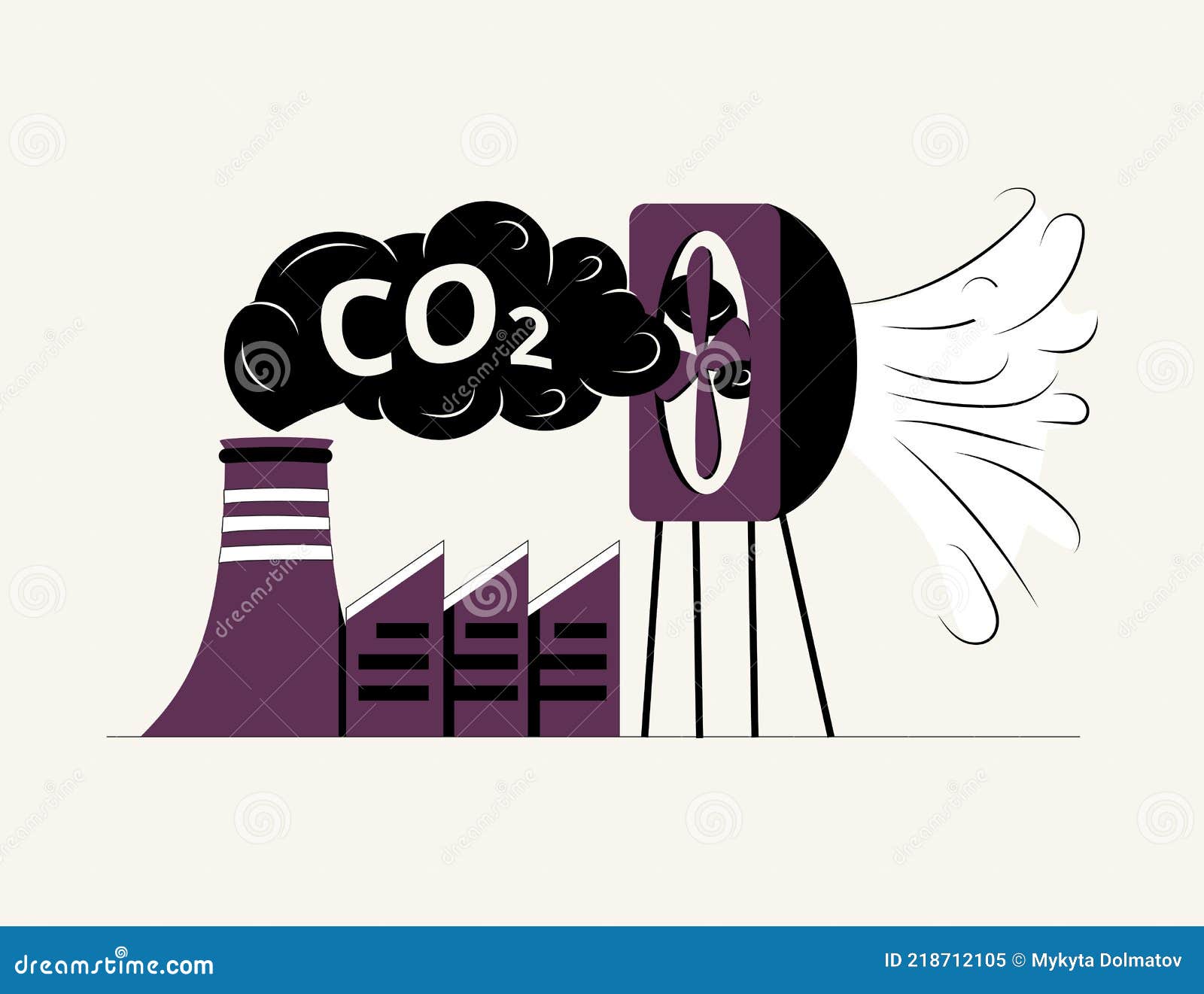Carbon Capture Technology - CO2 Neutral Strategy Cartoon Vector ...