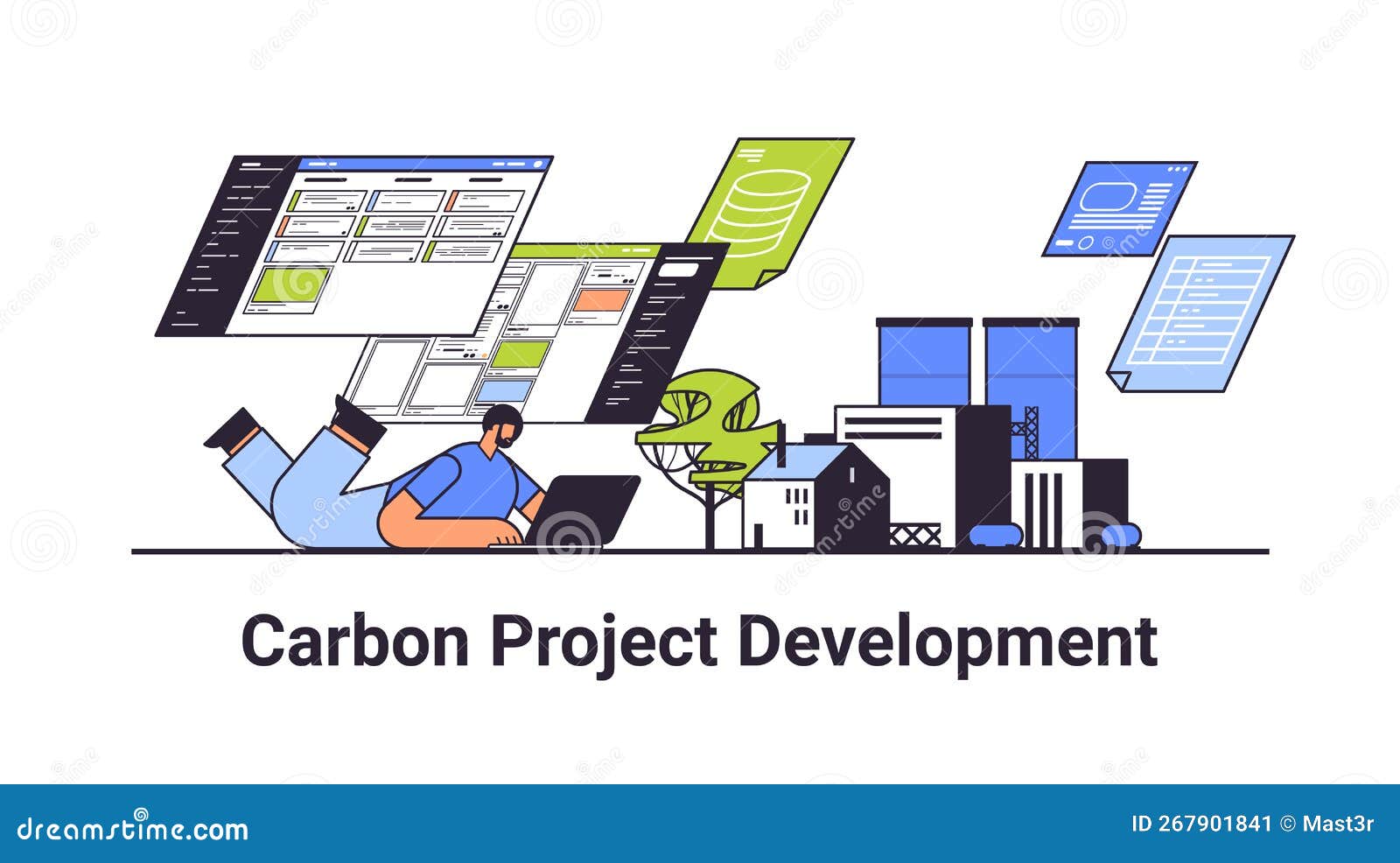 Carbon Credit Project Development Concept Businessman Analyzing Data ...