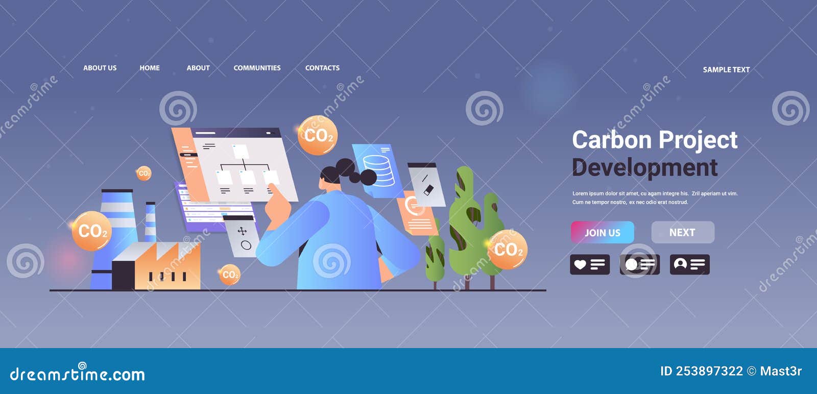 Carbon Credit Project Development Concept Businesswoman Analyzing Data ...