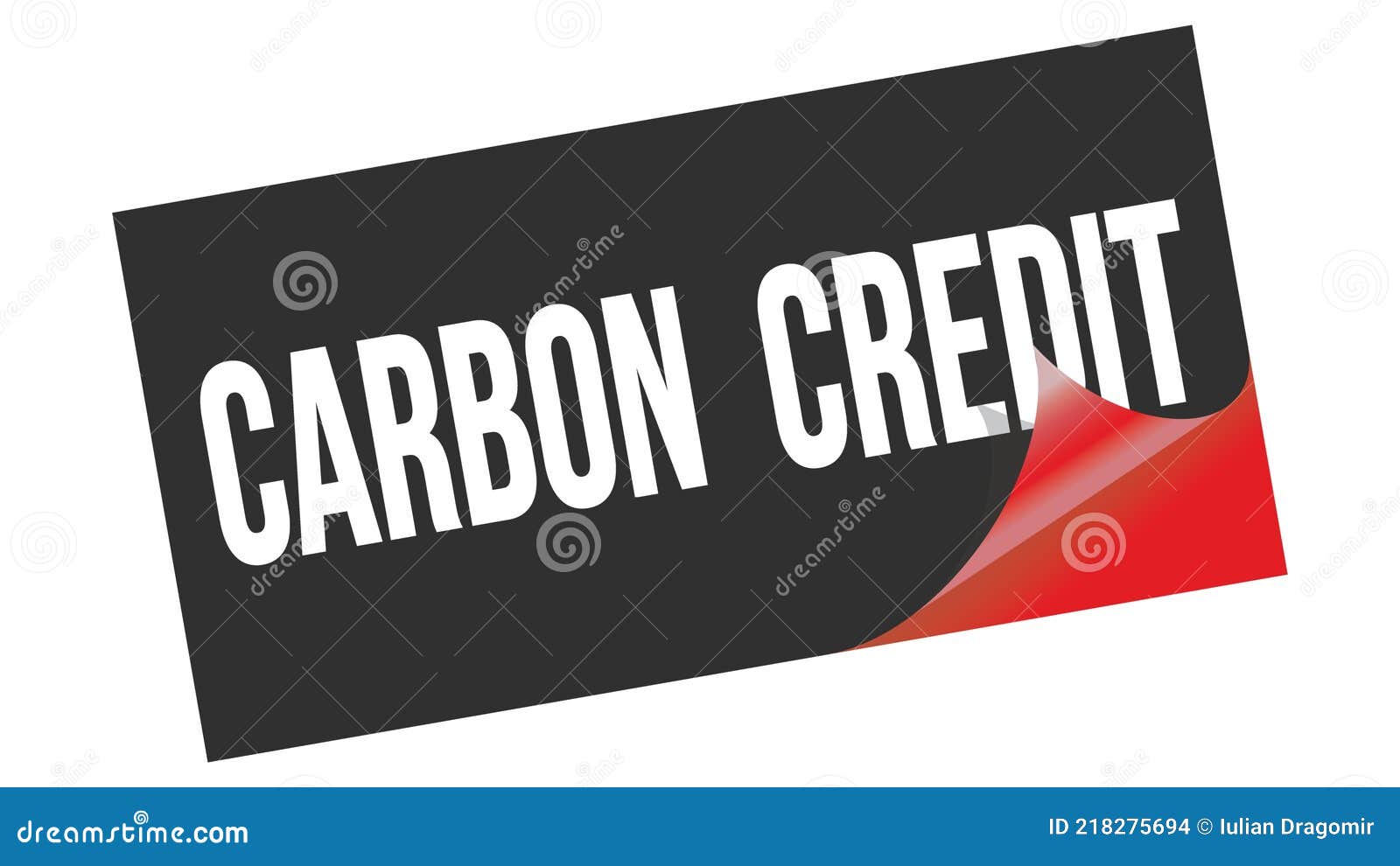 CARBON CREDIT Text on Black Red Sticker Stamp Stock Illustration ...