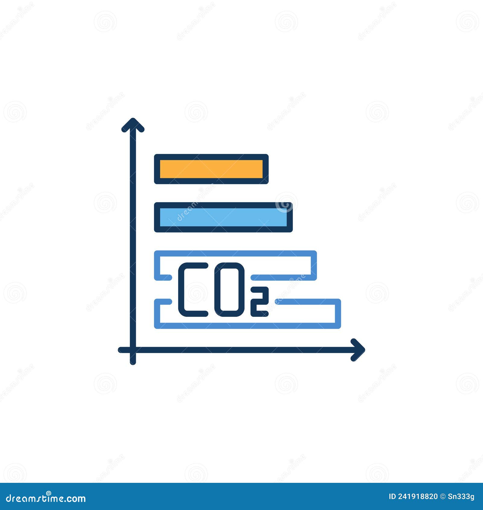 Carbon Dioxide CO2 Bar Chart Vector Concept Colored Icon Stock Vector ...