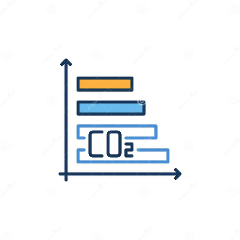 Carbon Dioxide CO2 Bar Chart Vector Concept Colored Icon Stock Vector ...