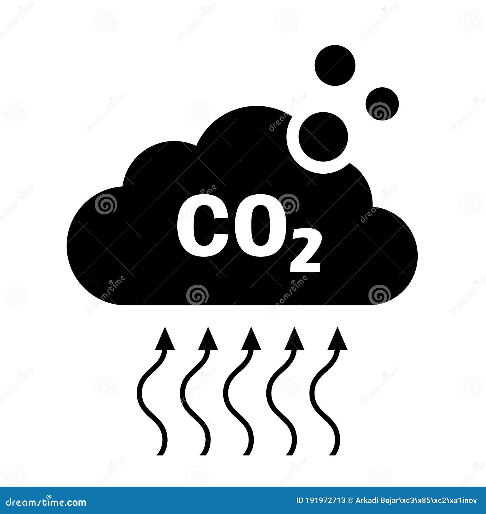 Carbon Dioxide CO2 Emission Vector Icon Stock Vector - Illustration of ...