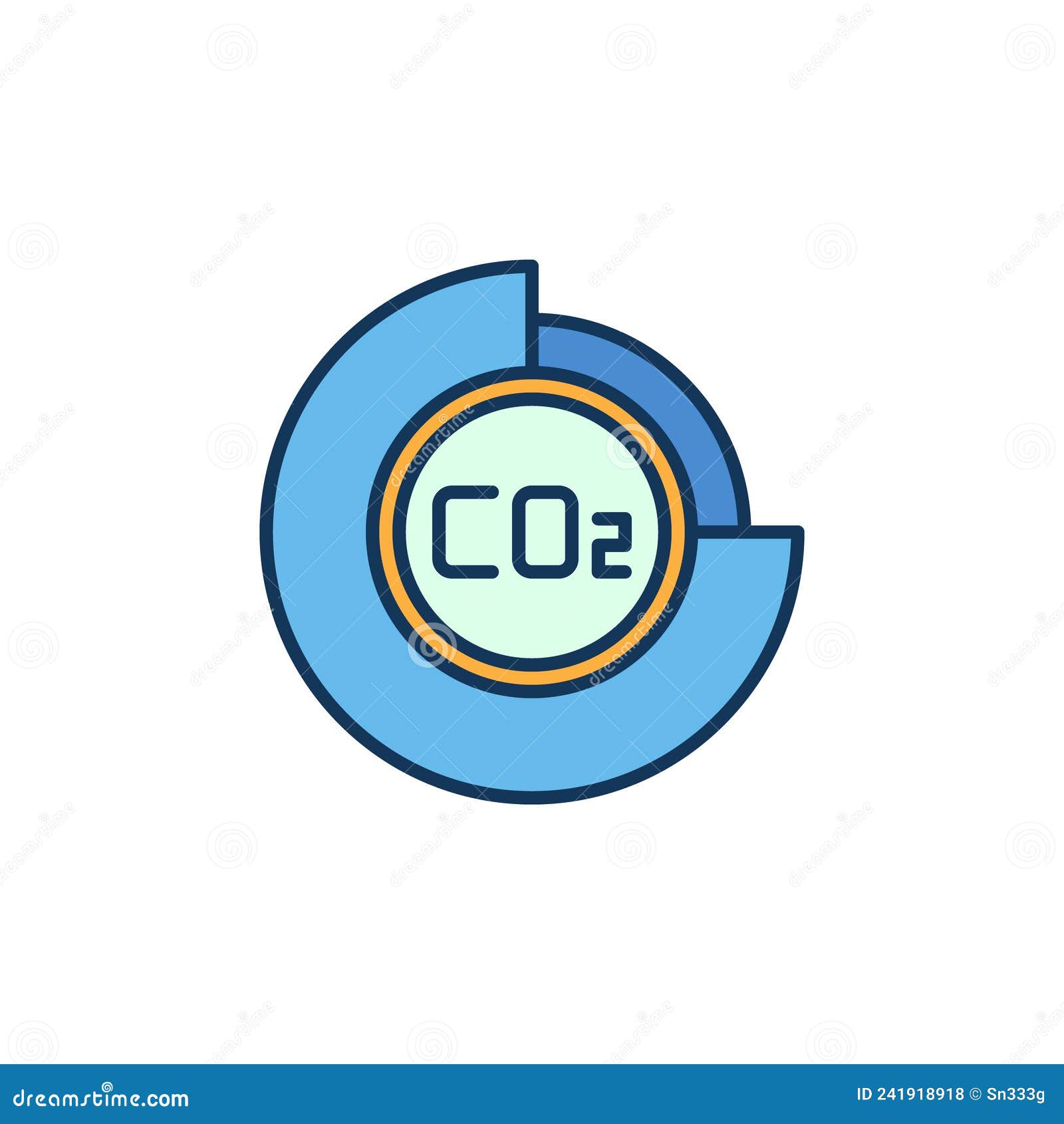 Carbon Dioxide CO2 Round Chart Vector Concept Colored Icon Stock Vector ...