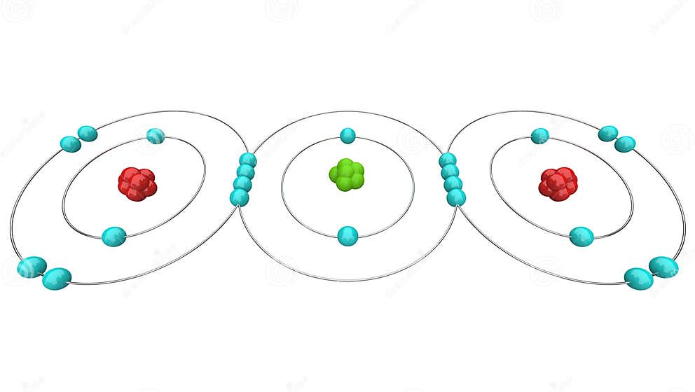 Carbon Dioxide CO2 - Atomic Diagram Stock Illustration - Illustration ...