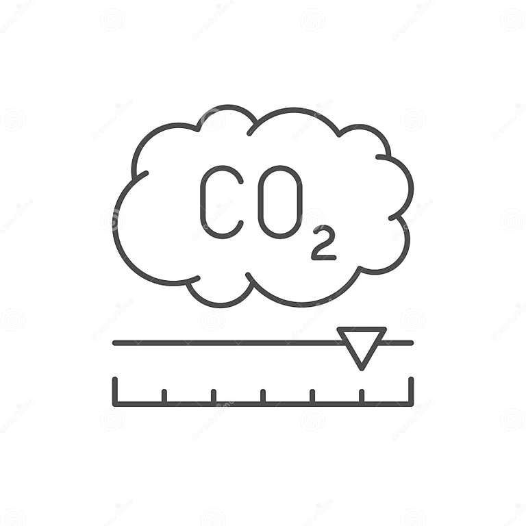 Carbon Dioxide Control Line Icon Stock Vector - Illustration of ...