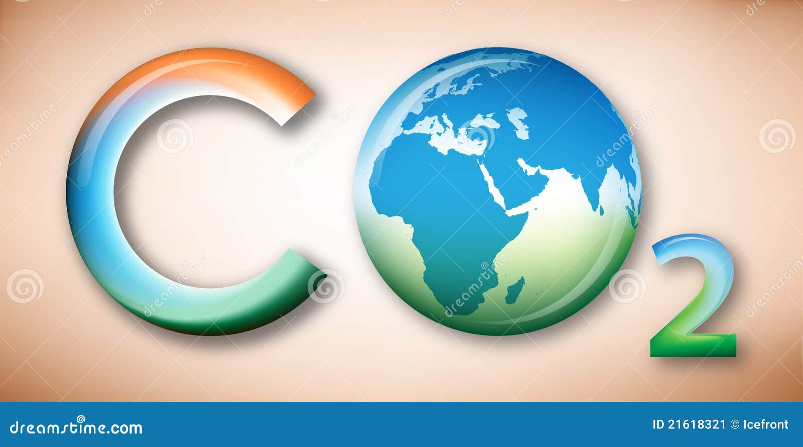 Carbon Dioxide, Earth Map on Oxygen Stock Illustration - Illustration ...