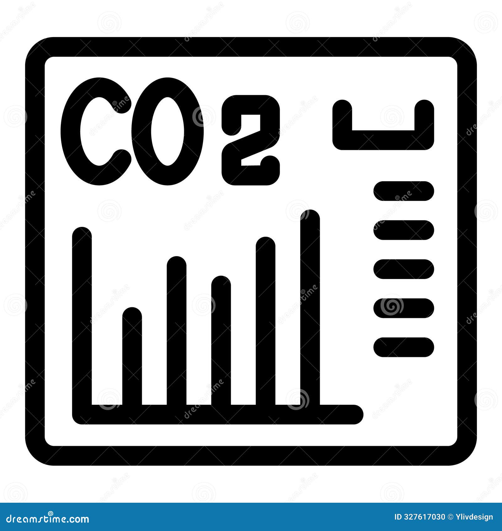 Carbon Dioxide Emission Chart Showing Increasing Co2 Pollution Vector ...