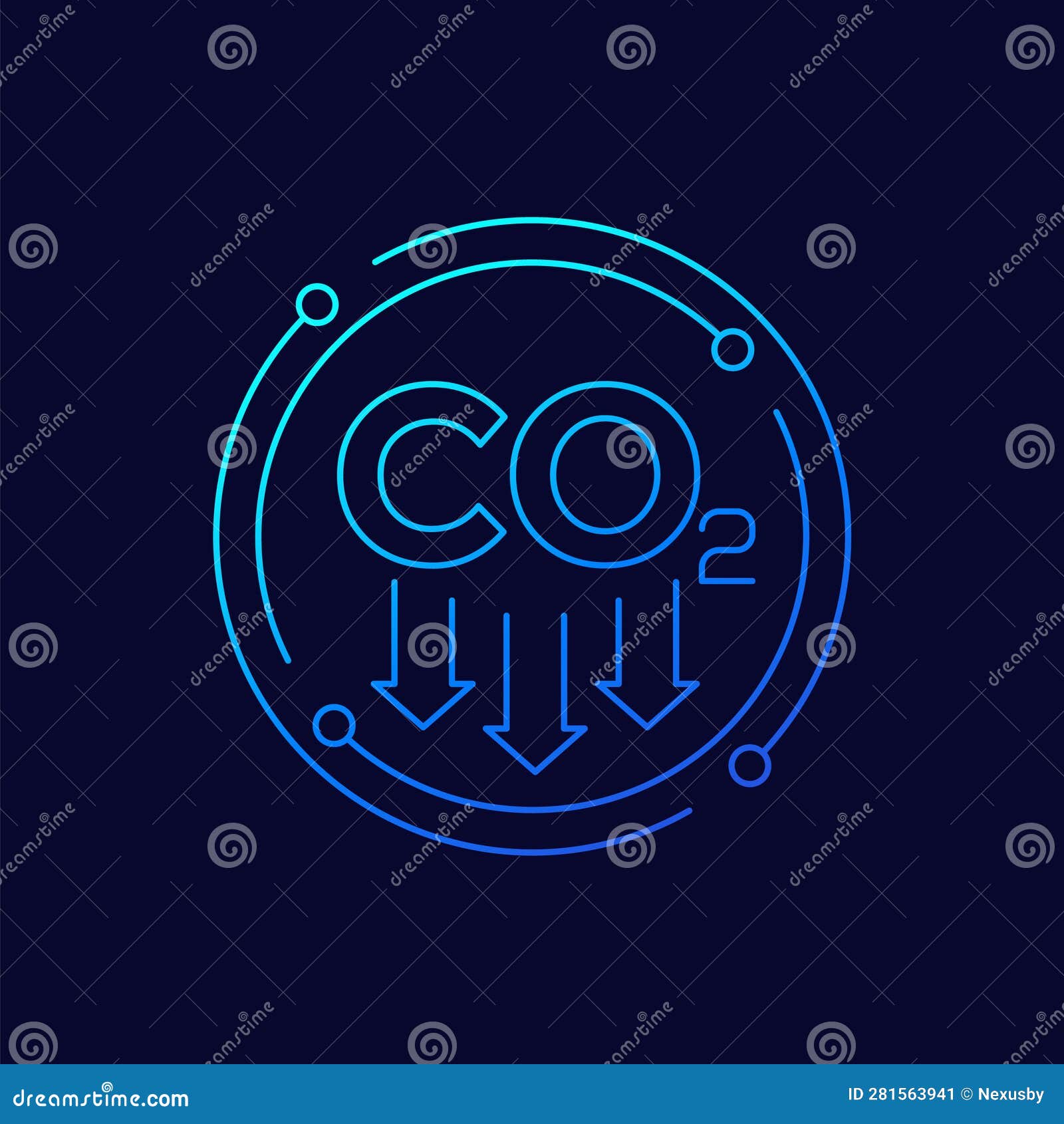 Carbon Dioxide Emissions, Reduce Co2 Emission Icon Stock Illustration ...