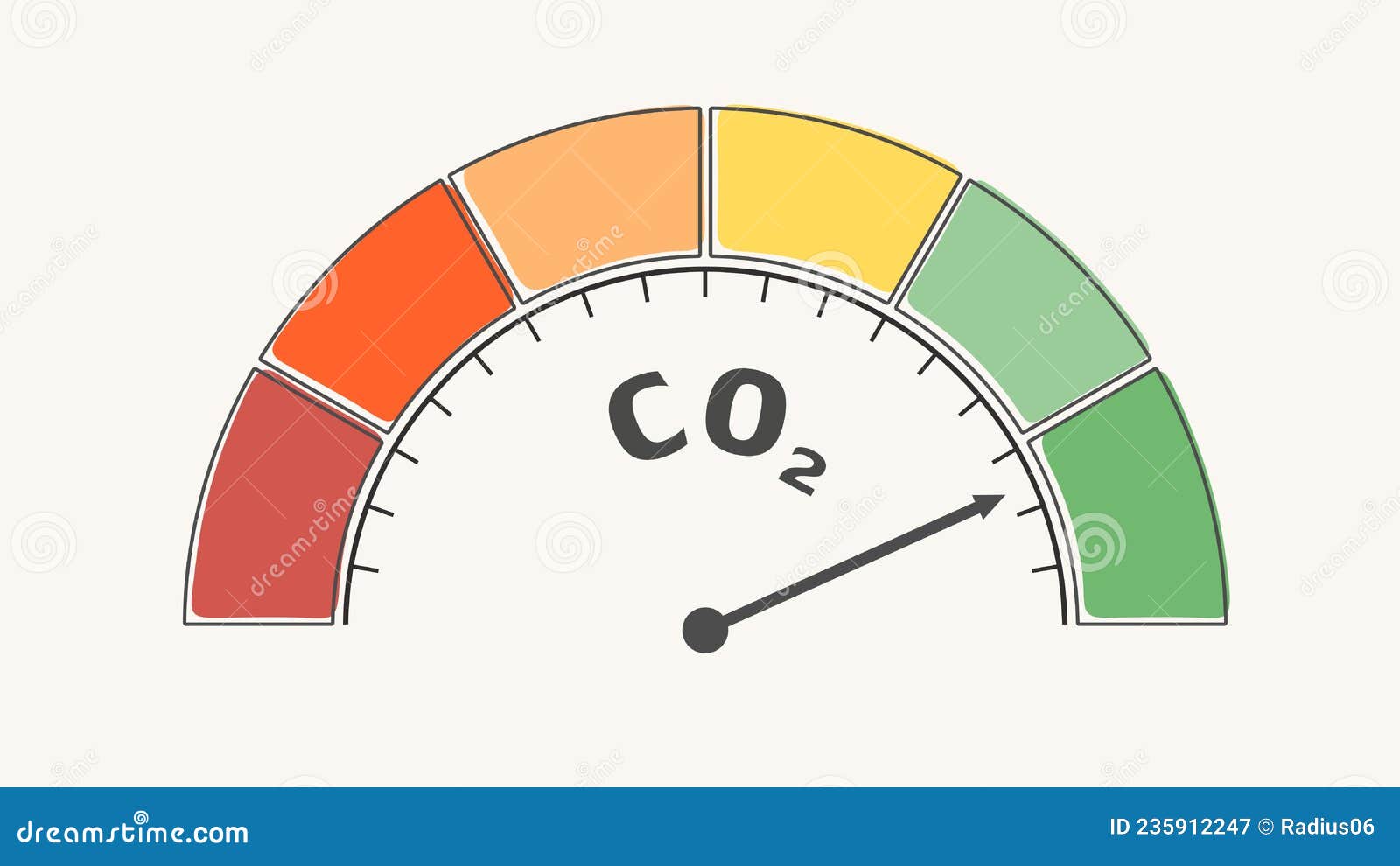 Carbon Dioxide Level Measuring Device Icon. Gradient Scale. Stock ...