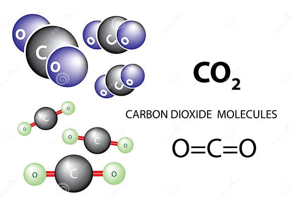 Carbon dioxide molecule stock vector. Illustration of structure - 47471491