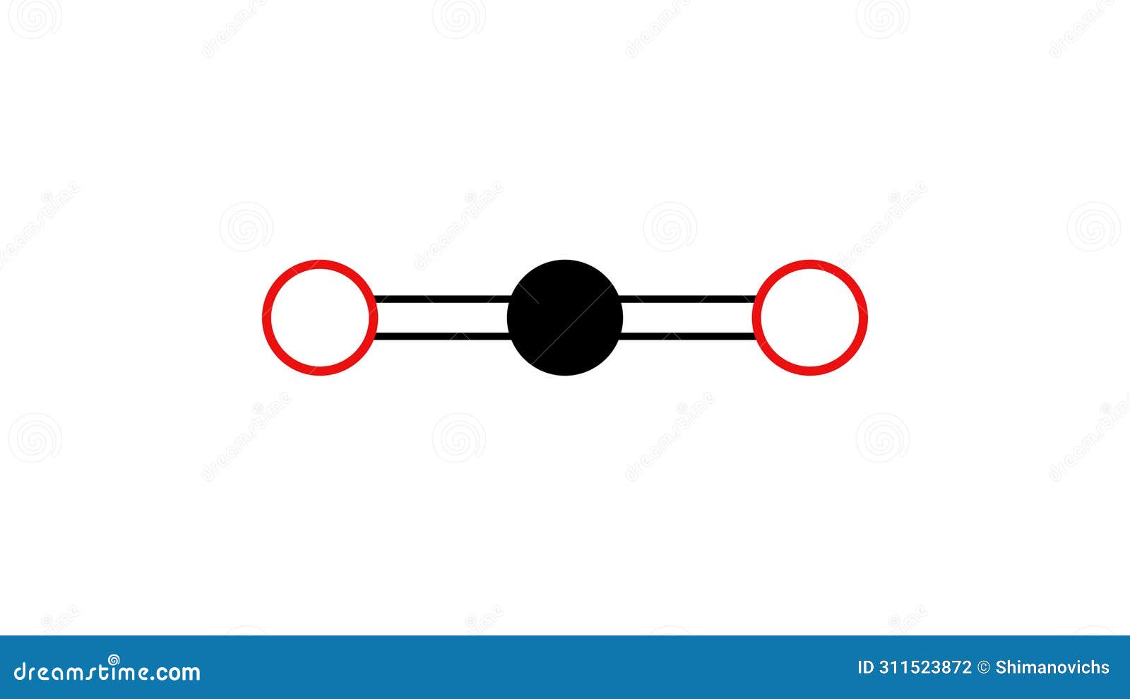 Carbon Dioxide Molecule, Structural Chemical Formula, Ball-and-stick ...