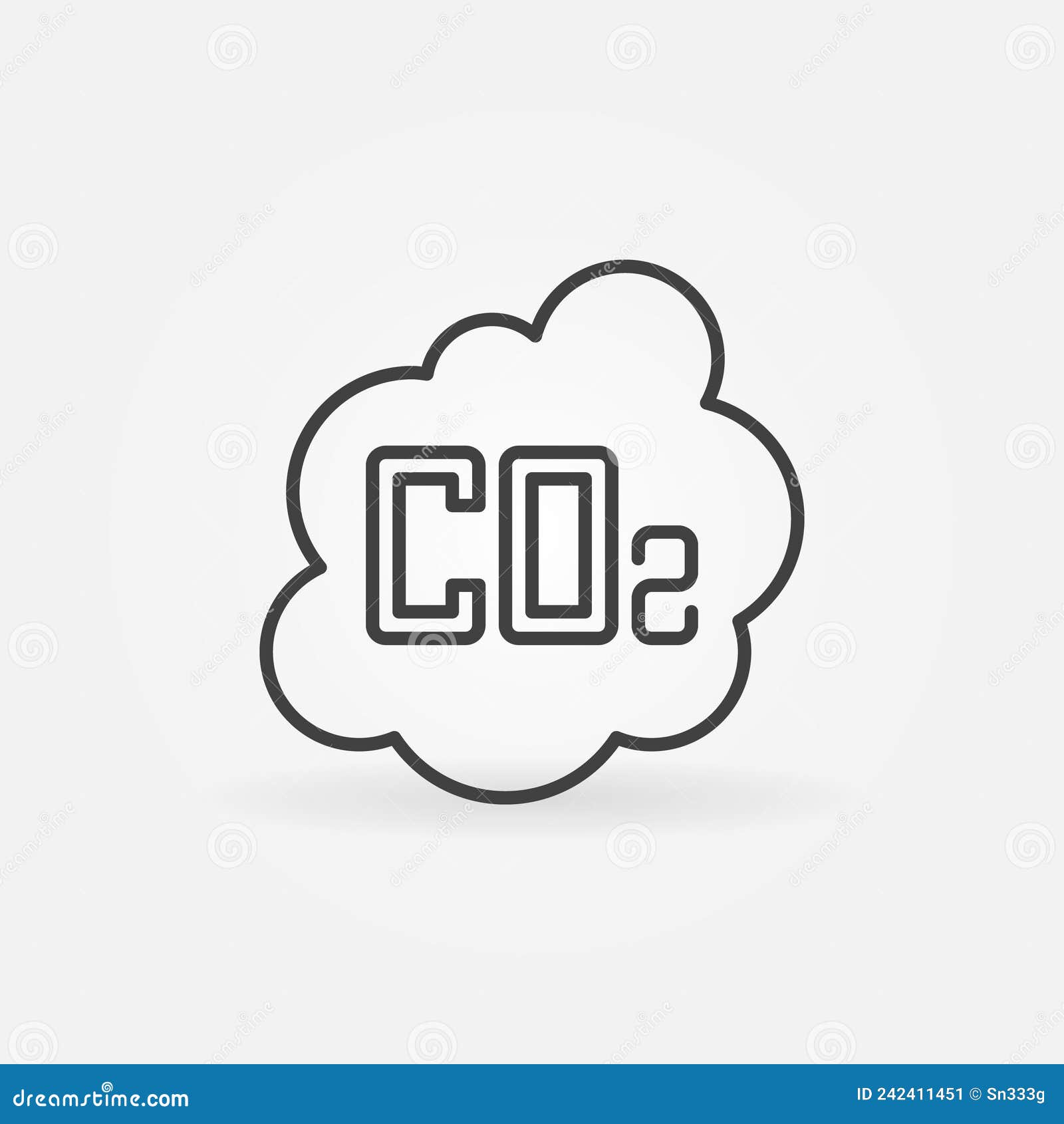 Carbon Dioxide Outline Vector CO2 Concept Icon Stock Vector ...