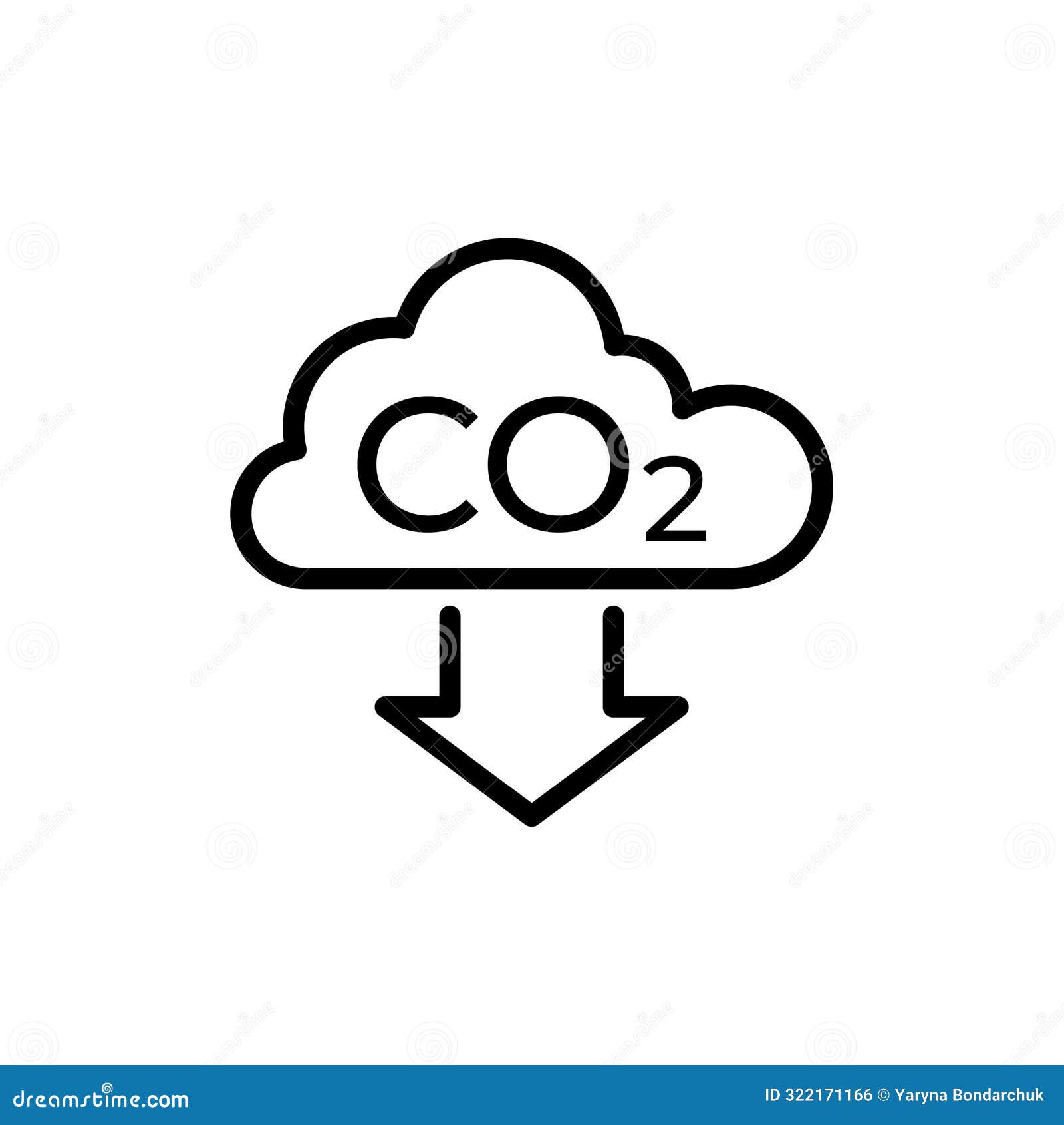 Carbon Dioxide Reduction Outline Icon. Editable Stroke Stock Vector ...