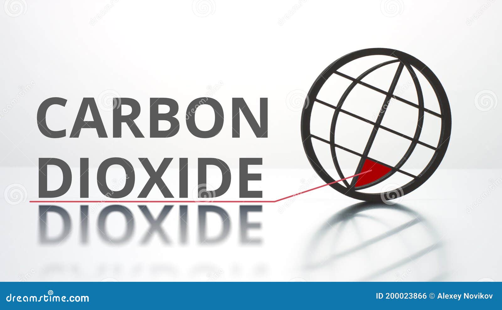 CARBON DIOXIDE Text and World Icon, Global Environmental Issue Concept ...