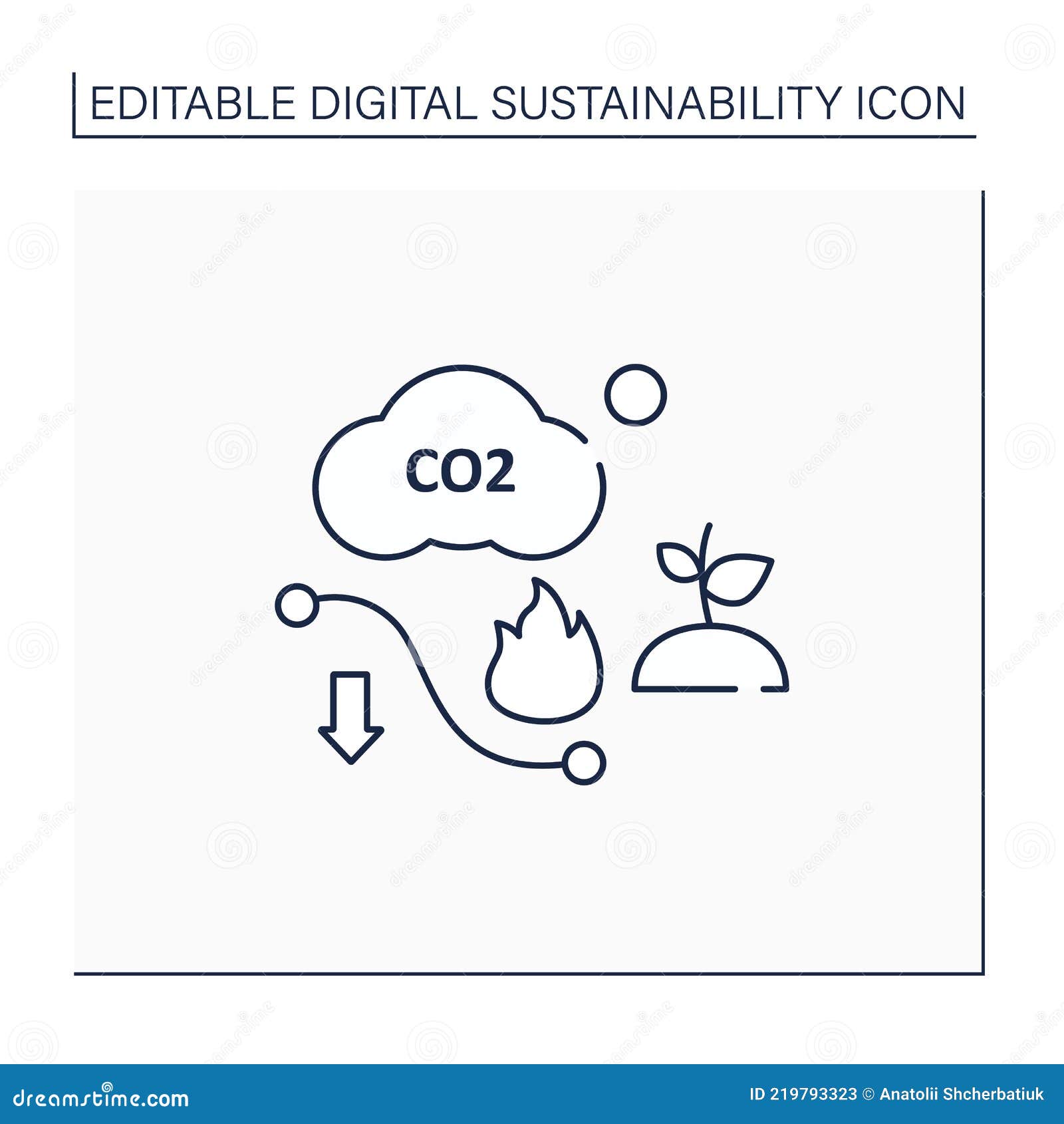 Carbon efficient line icon stock vector. Illustration of feasible ...