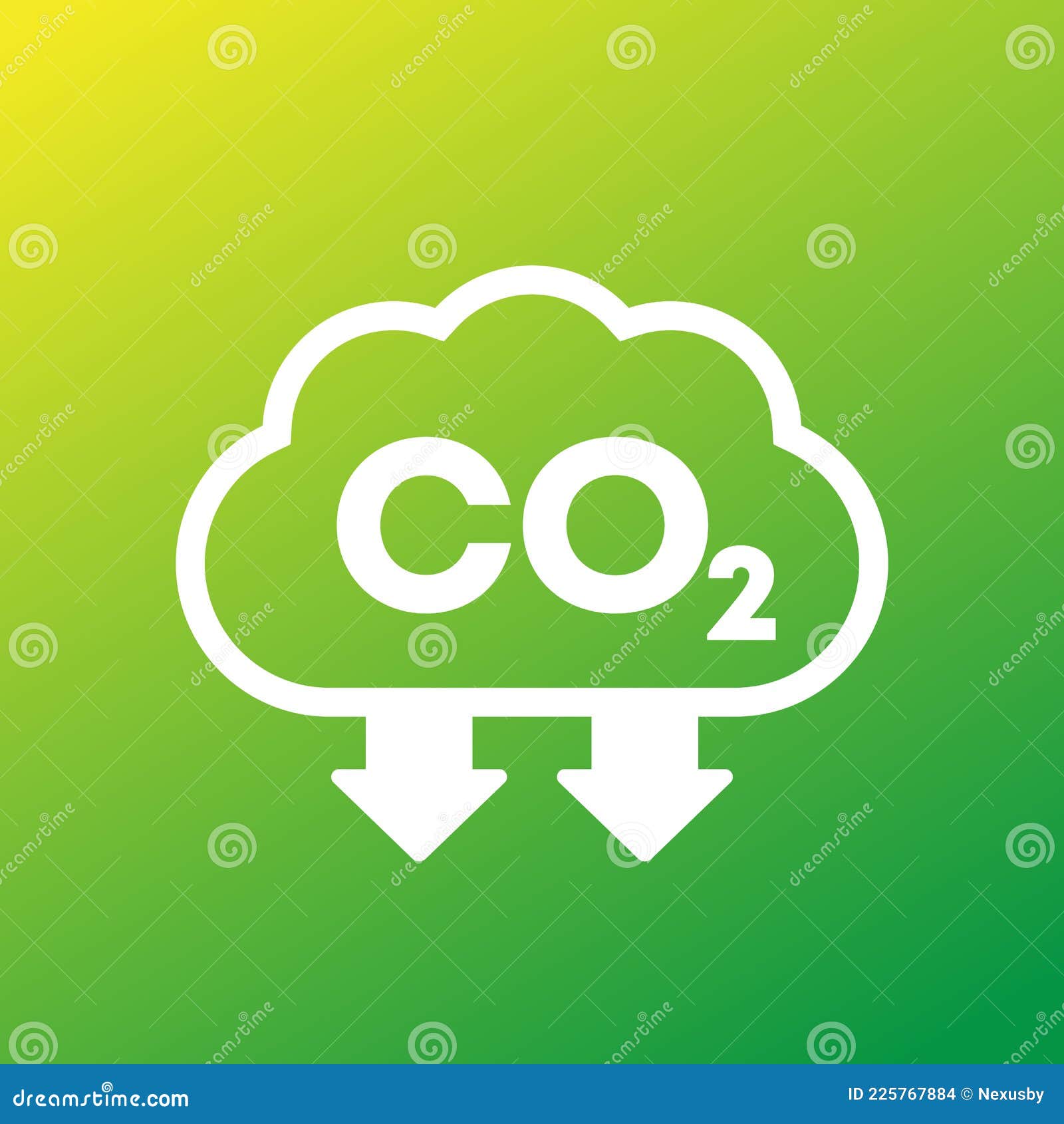 Carbon Emission Reducing Icon, Vector Stock Vector - Illustration of ...