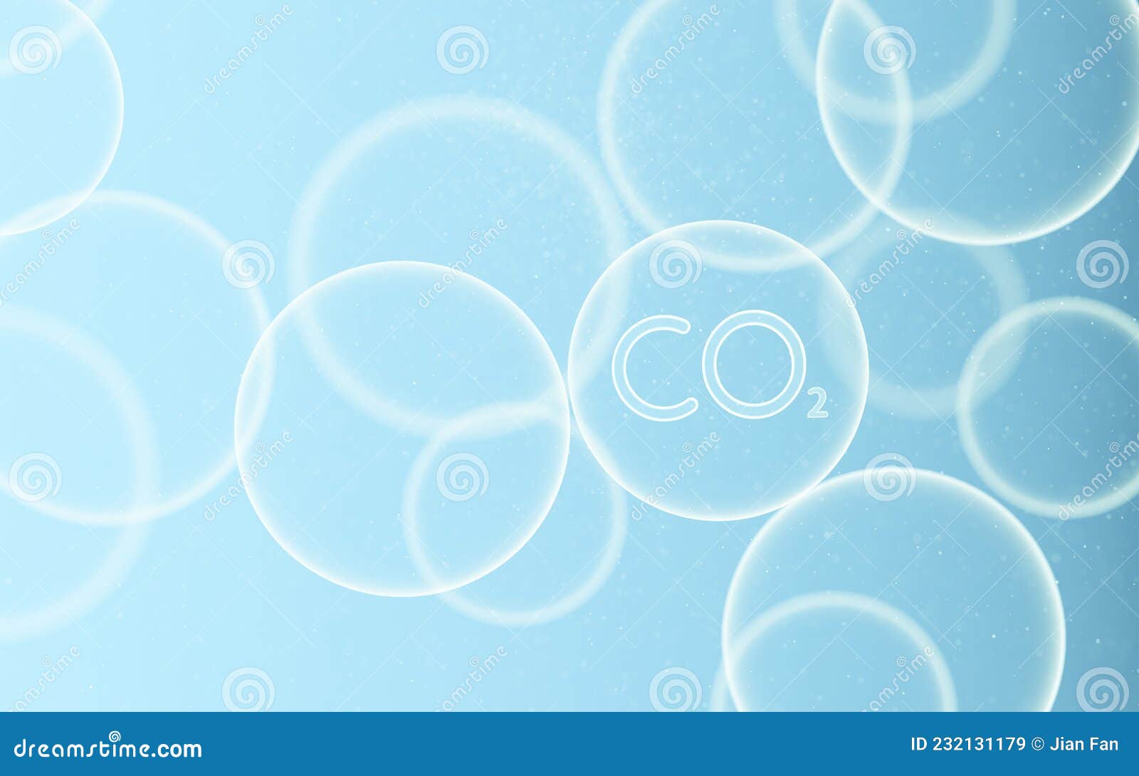 Carbon Emissions with a Blue Background, 3d Rendering Stock ...