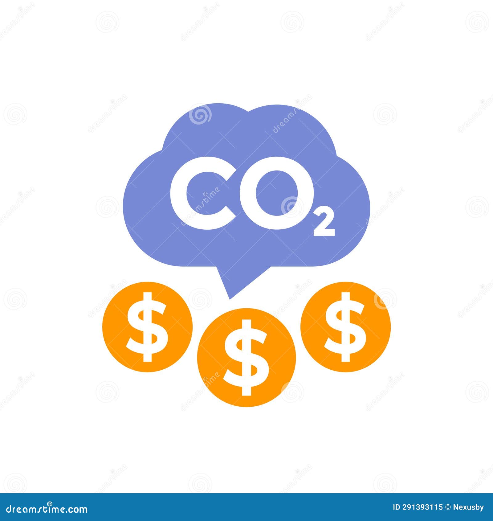 Carbon Emissions Cost Icon on White Stock Vector - Illustration of ...