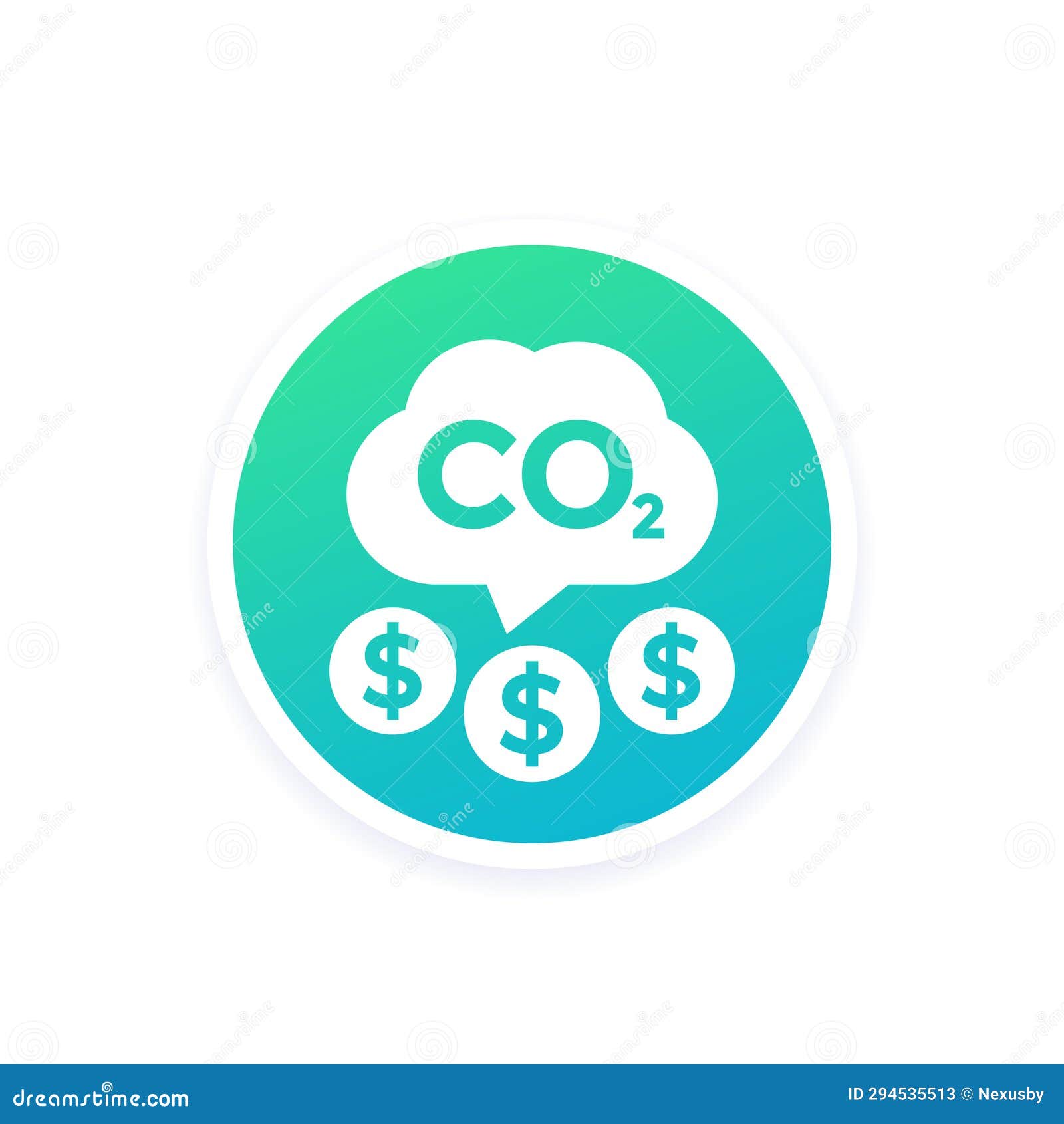 Carbon Emissions Cost Round Icon Stock Vector - Illustration of ...