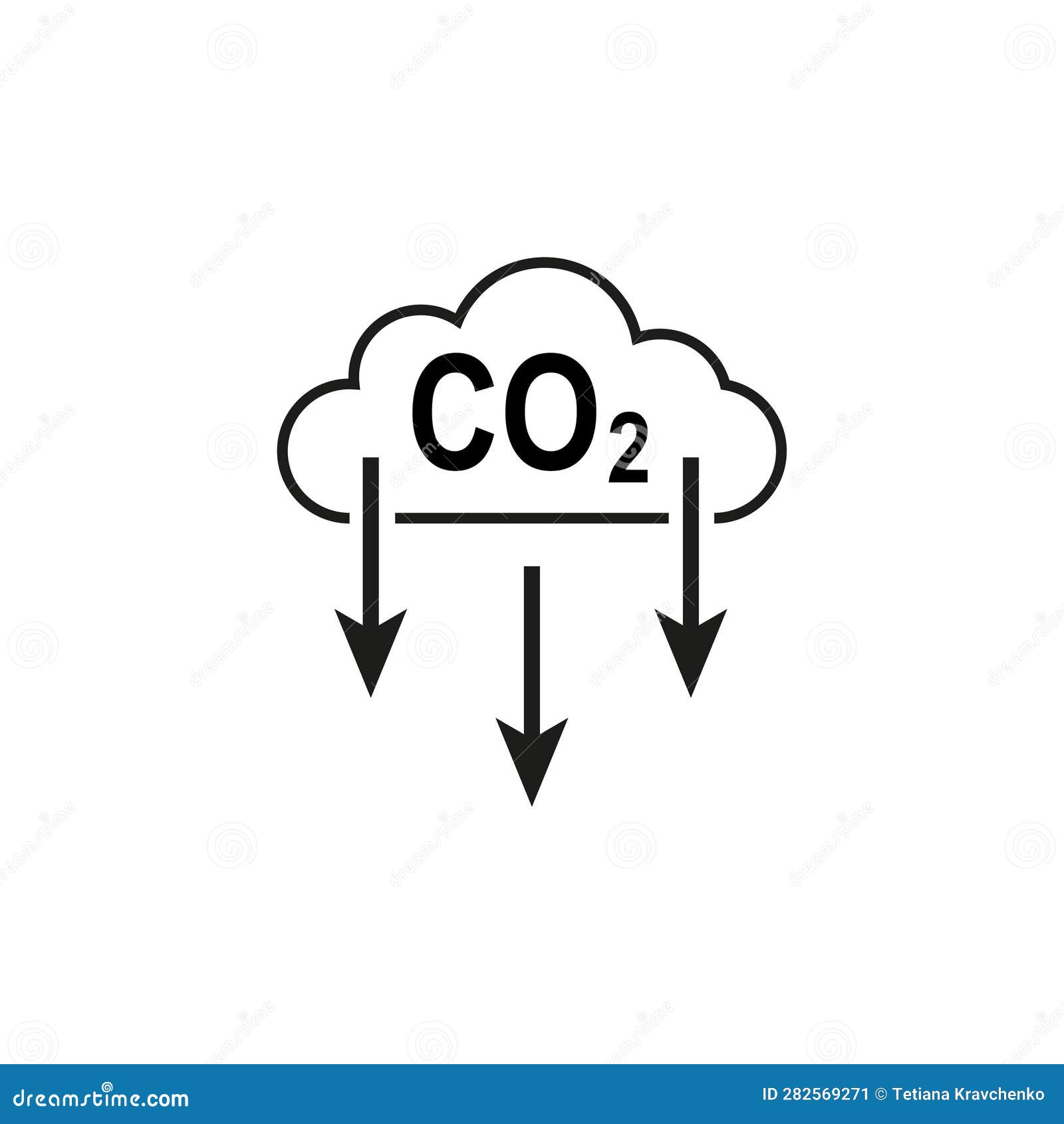 Carbon Emissions Reduction Icon. Vector Illustration. Stock Image Stock ...
